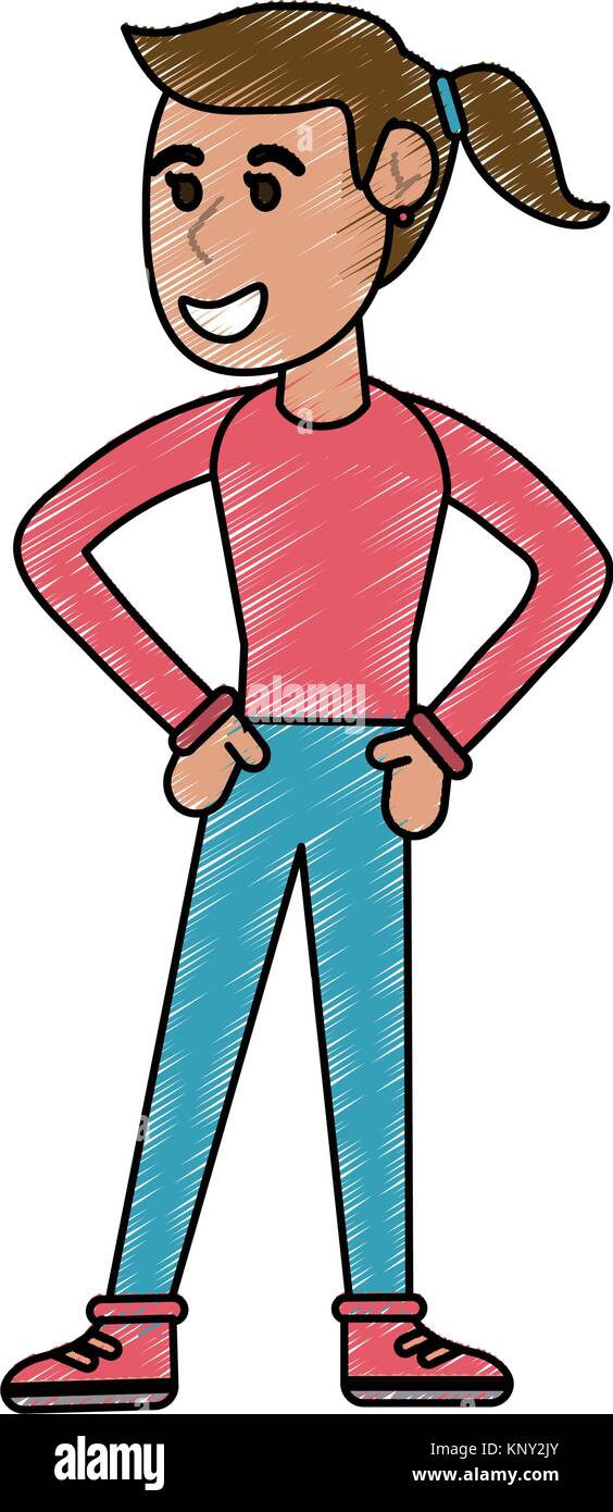 Woman doing aerobics cartoon Stock Vector Image & Art - Alamy