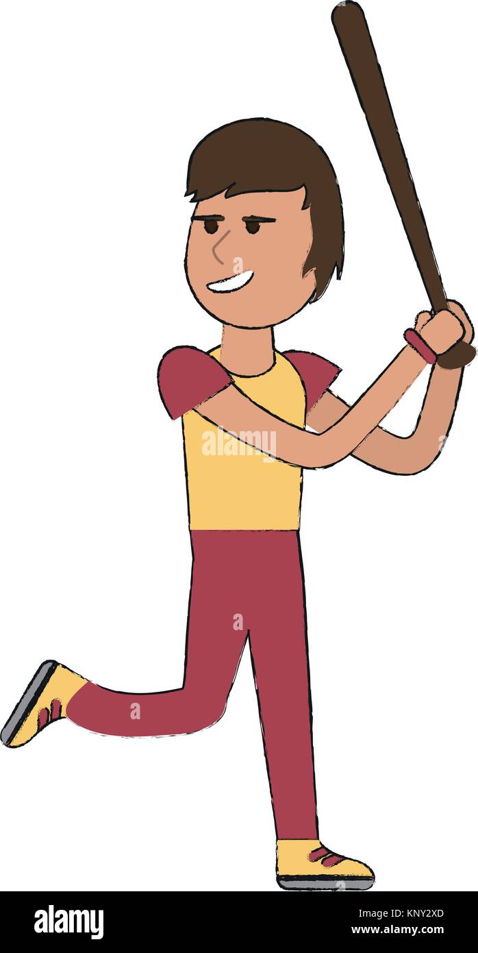 Man playing baseball cartoon Stock Vector Image & Art - Alamy