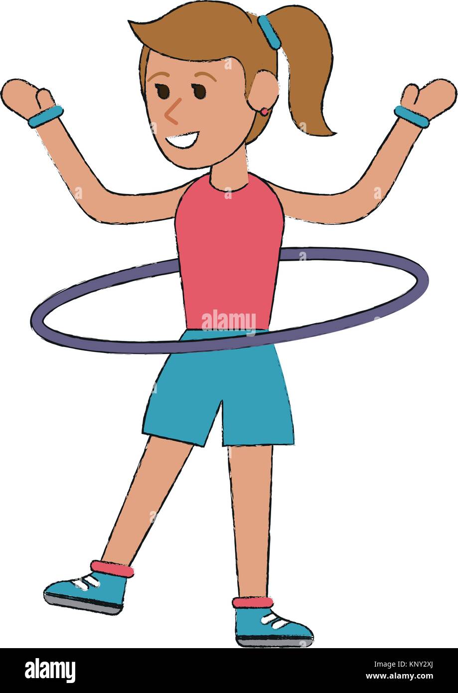 Woman with hula hoop cartoon Stock Vector Image & Art - Alamy