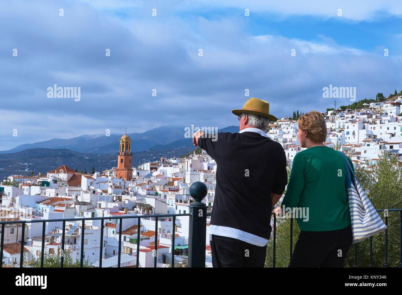 Competa. Axarquia, Traditional white town, Malaga province, Andalucia ...