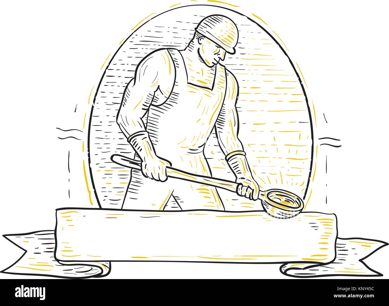 Smelting iron illustration Stock Vector Images - Alamy