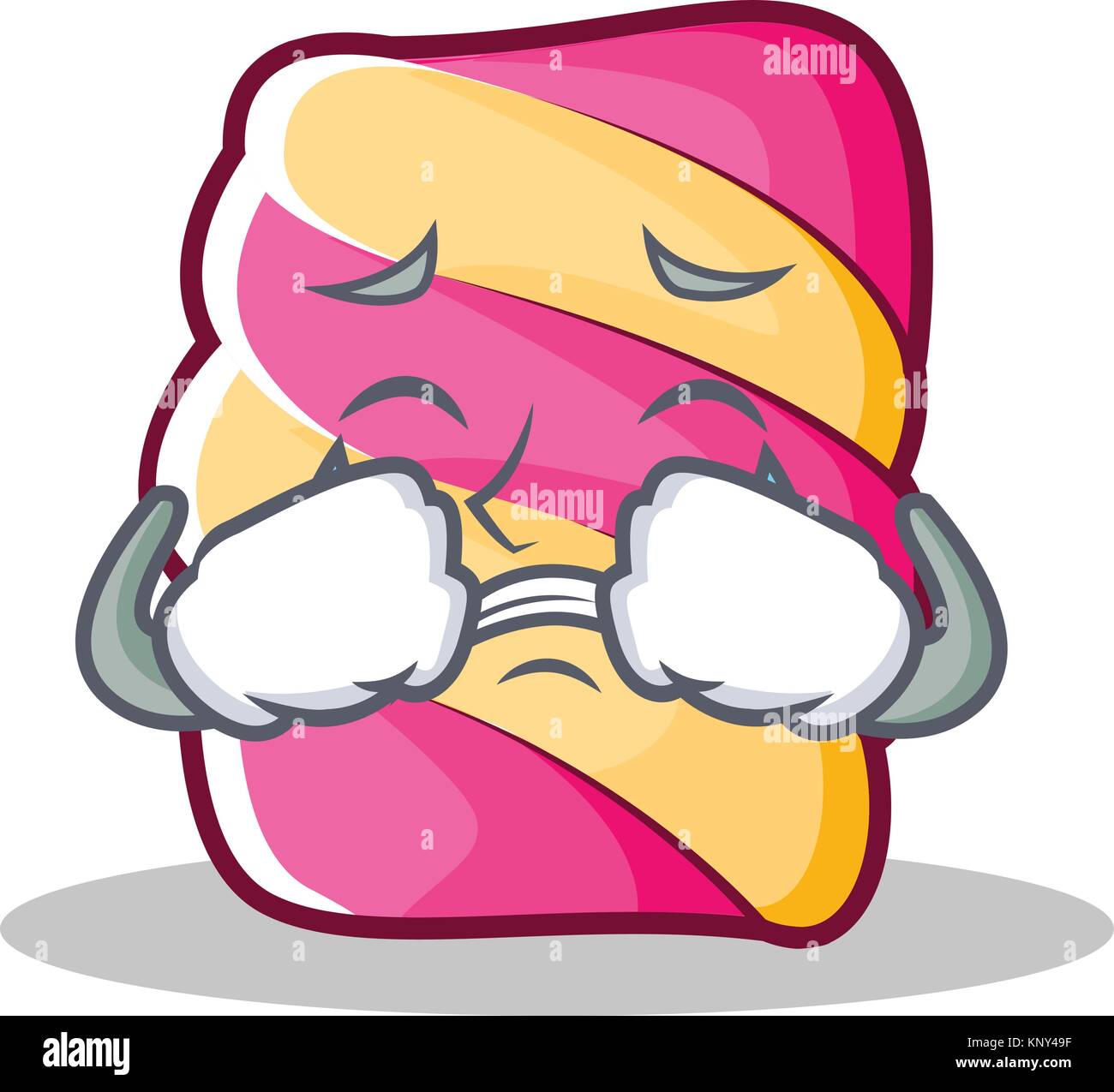 Crying marshmallow character cartoon style Stock Vector Image & Art - Alamy