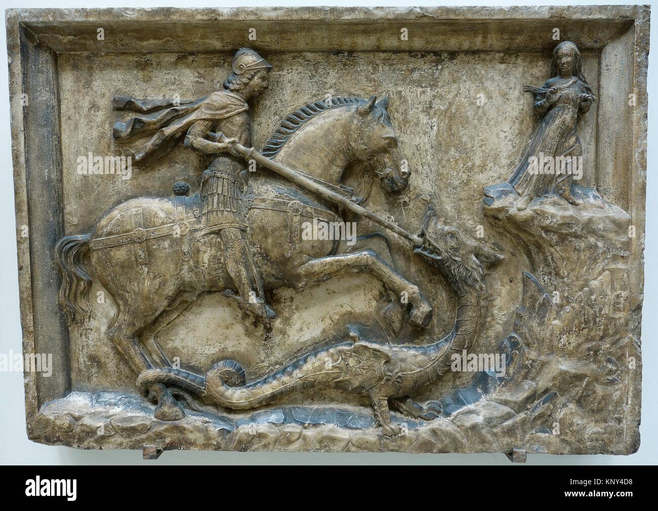 St george dragon sculpture hi-res stock photography and images - Alamy