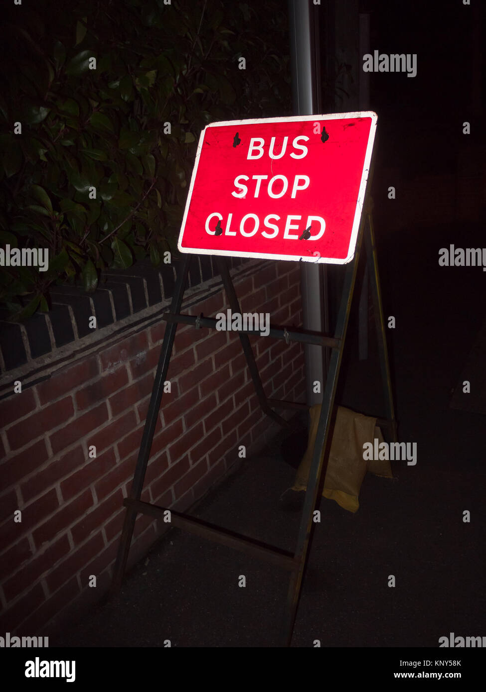 Temporary bus stop sign hi-res stock photography and images - Alamy
