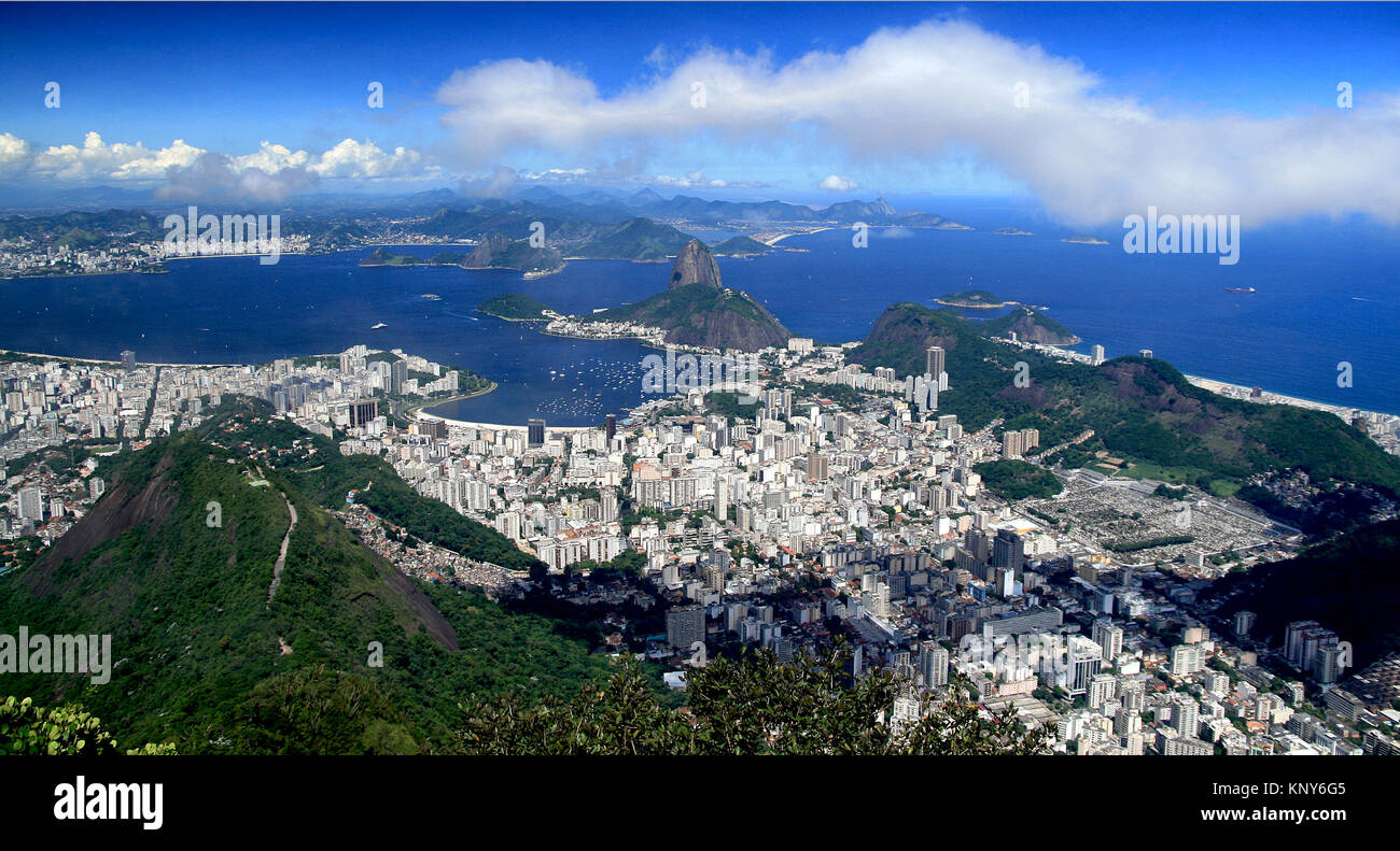 Aerial view of Rio De Janeiro taken from Christ Redeemer location Stock ...