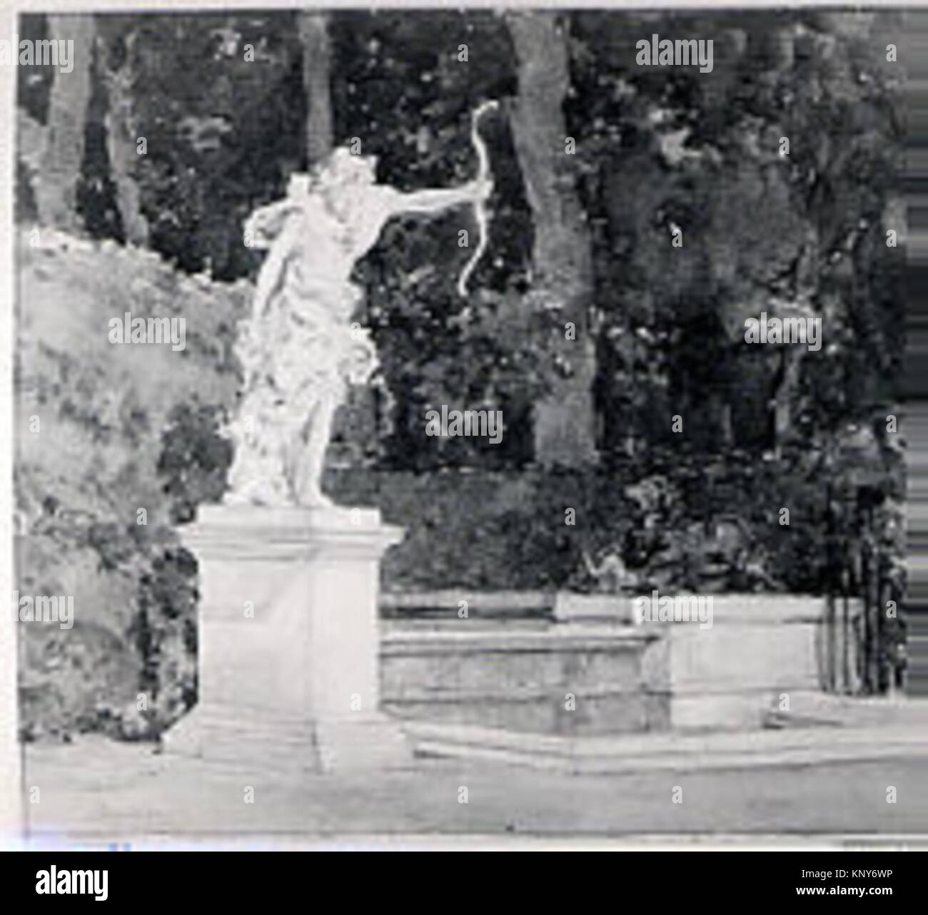 A 1932 watercolor painting by Joseph Breck depicting Diana at ...