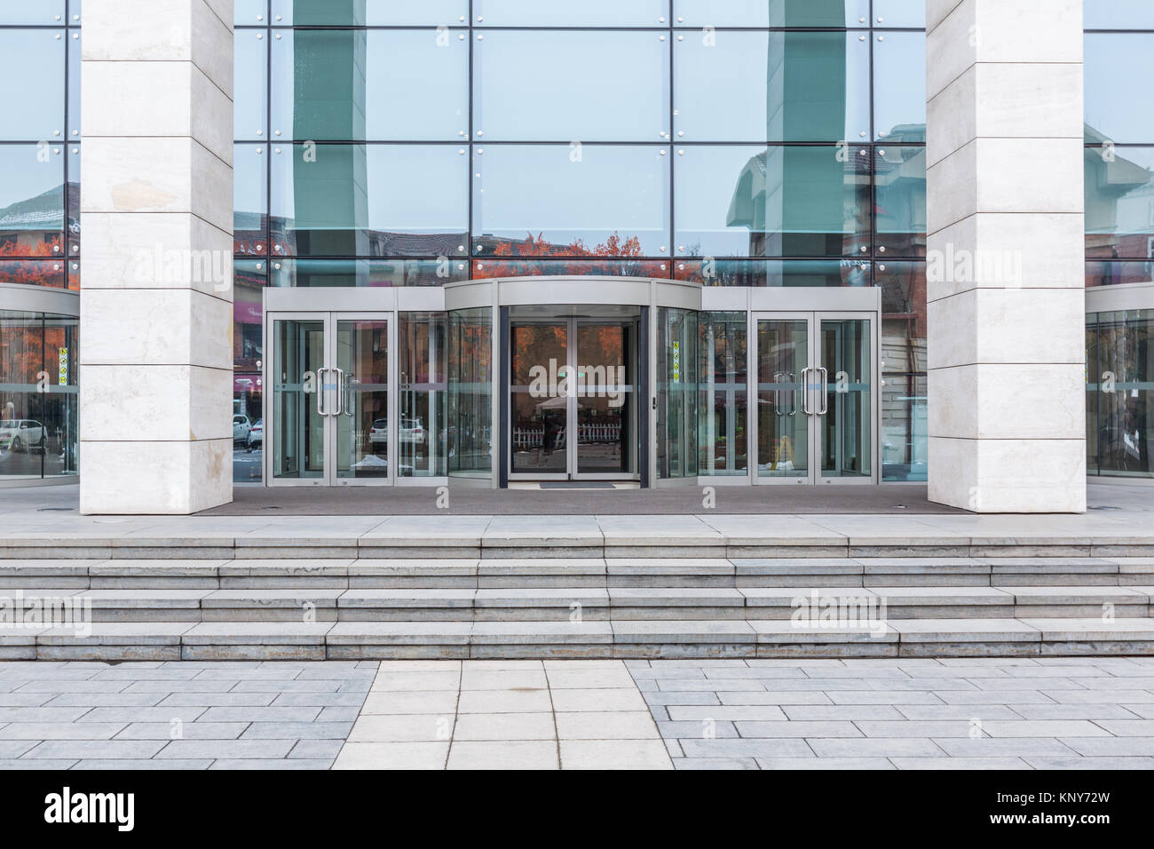 Modern building exterior and empty square floor in city of China Stock ...