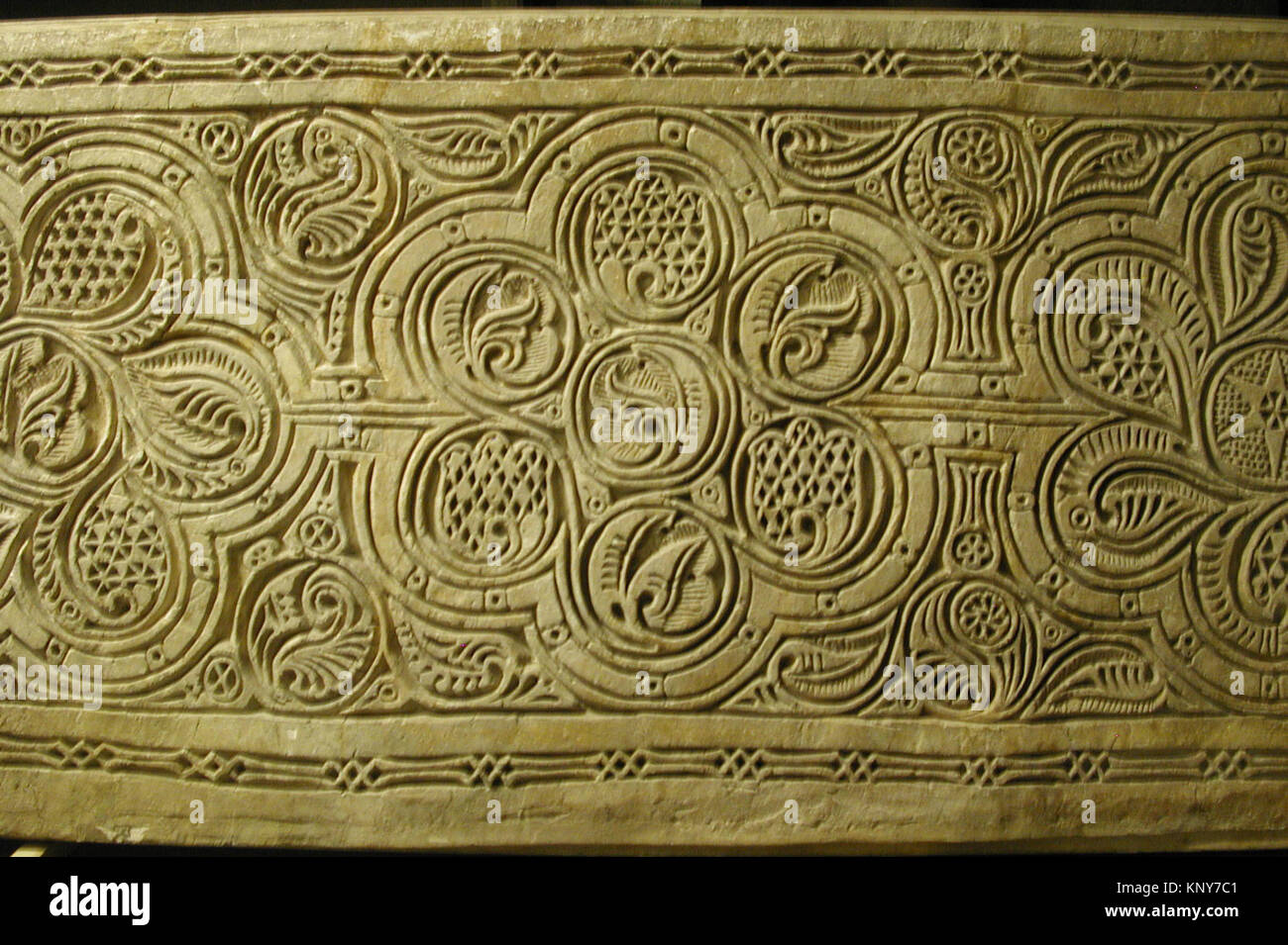 A carved stucco dado panel from 10th-century Nishapur, Iran, in the ...