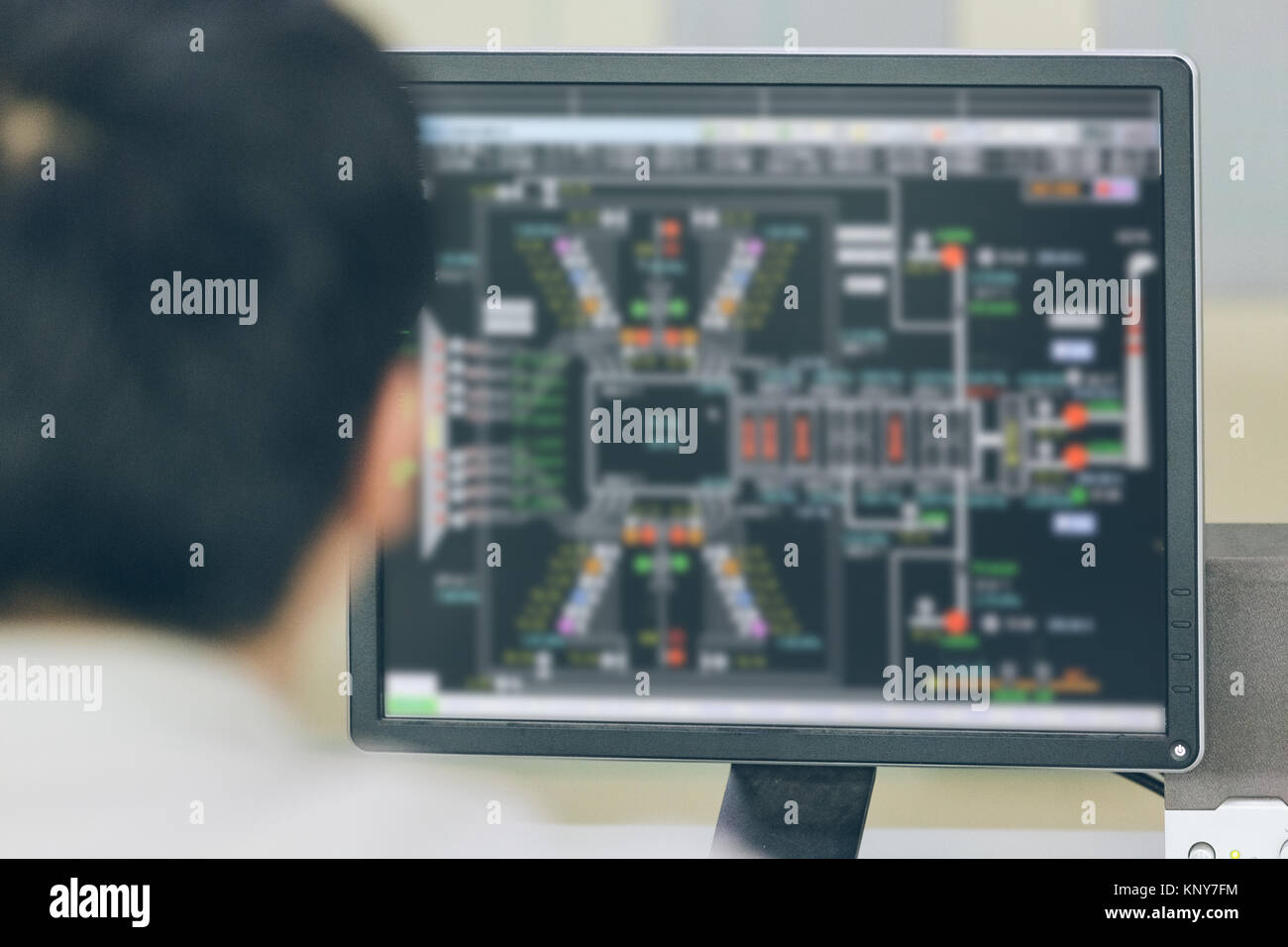 workers in control room of a factory Stock Photo - Alamy