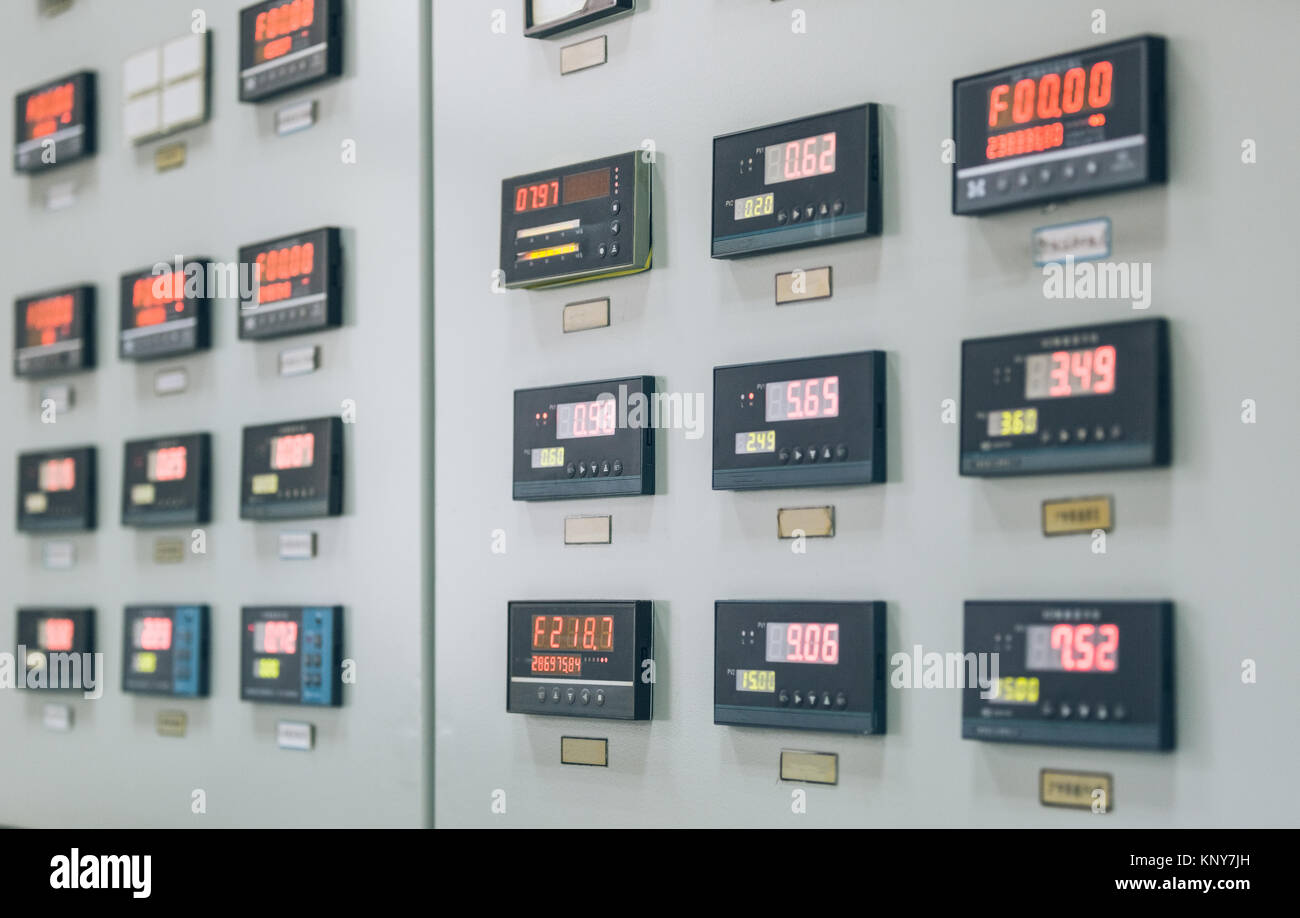 detail shot of control room of a factory Stock Photo - Alamy