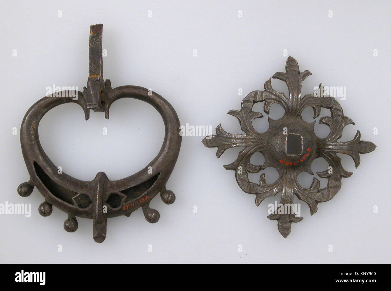 Museum-preserved late 15th-century German iron door handle illustrating ...