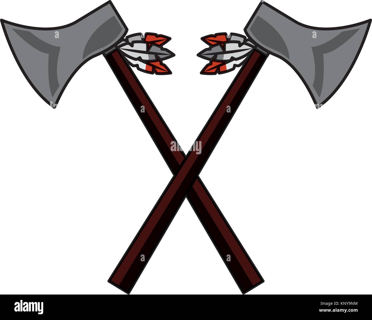 crossed pair axe native american indian weapon Stock Vector Image & Art ...