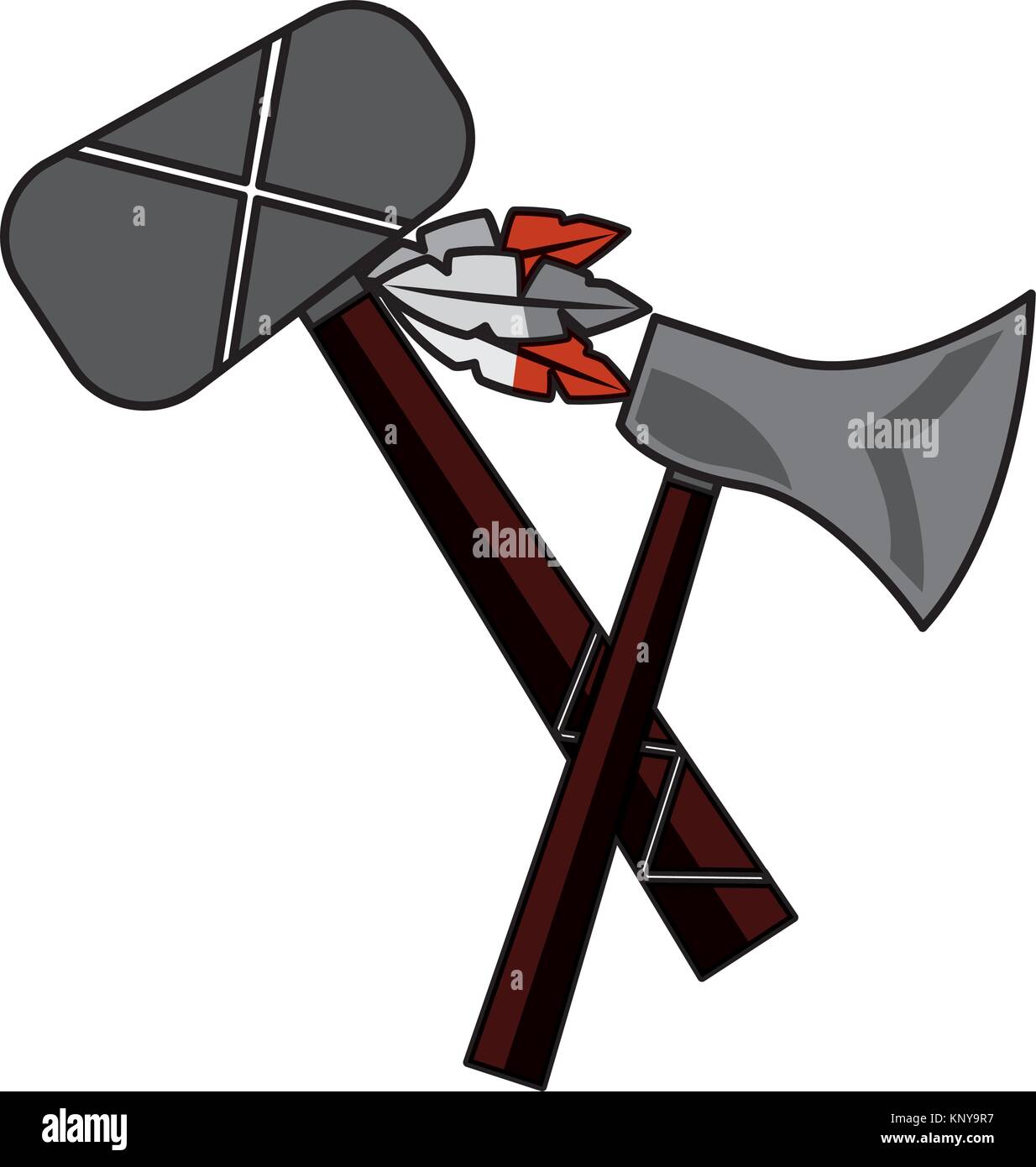 axe and tomahawk native american indian weapon Stock Vector Image & Art ...