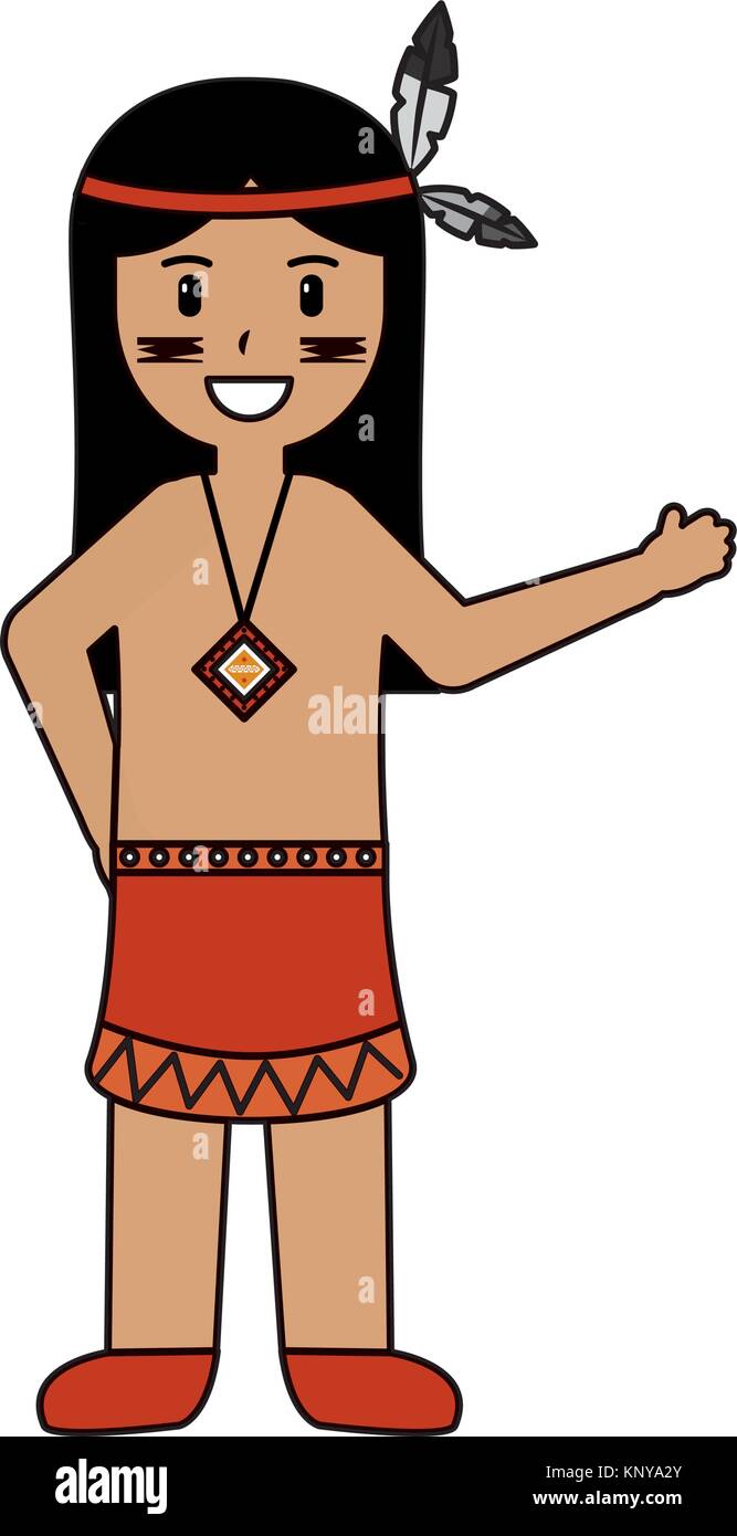 Native American Cartoon Drawing