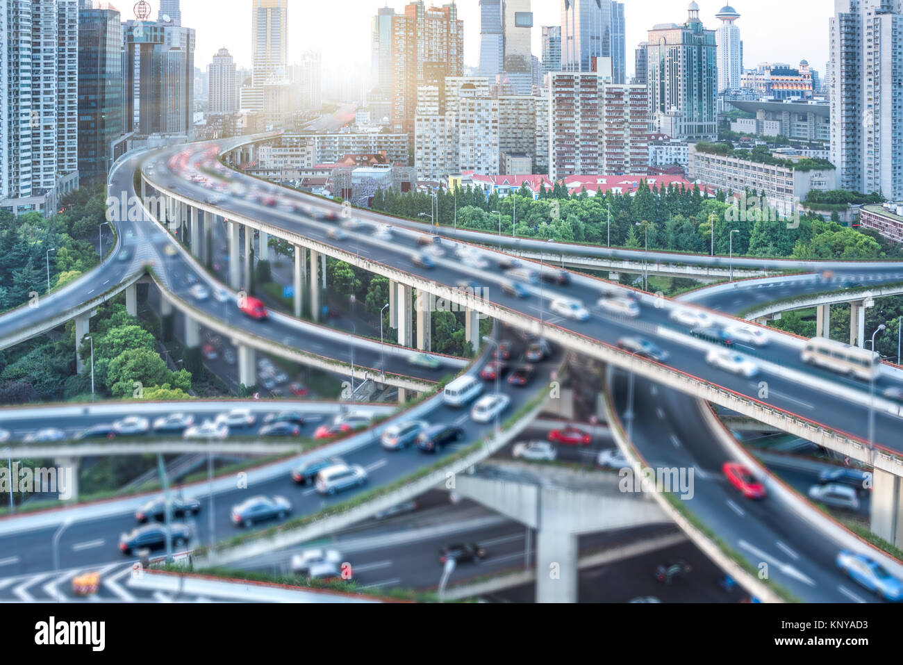Aerial View of Shanghai overpass Stock Photo - Alamy