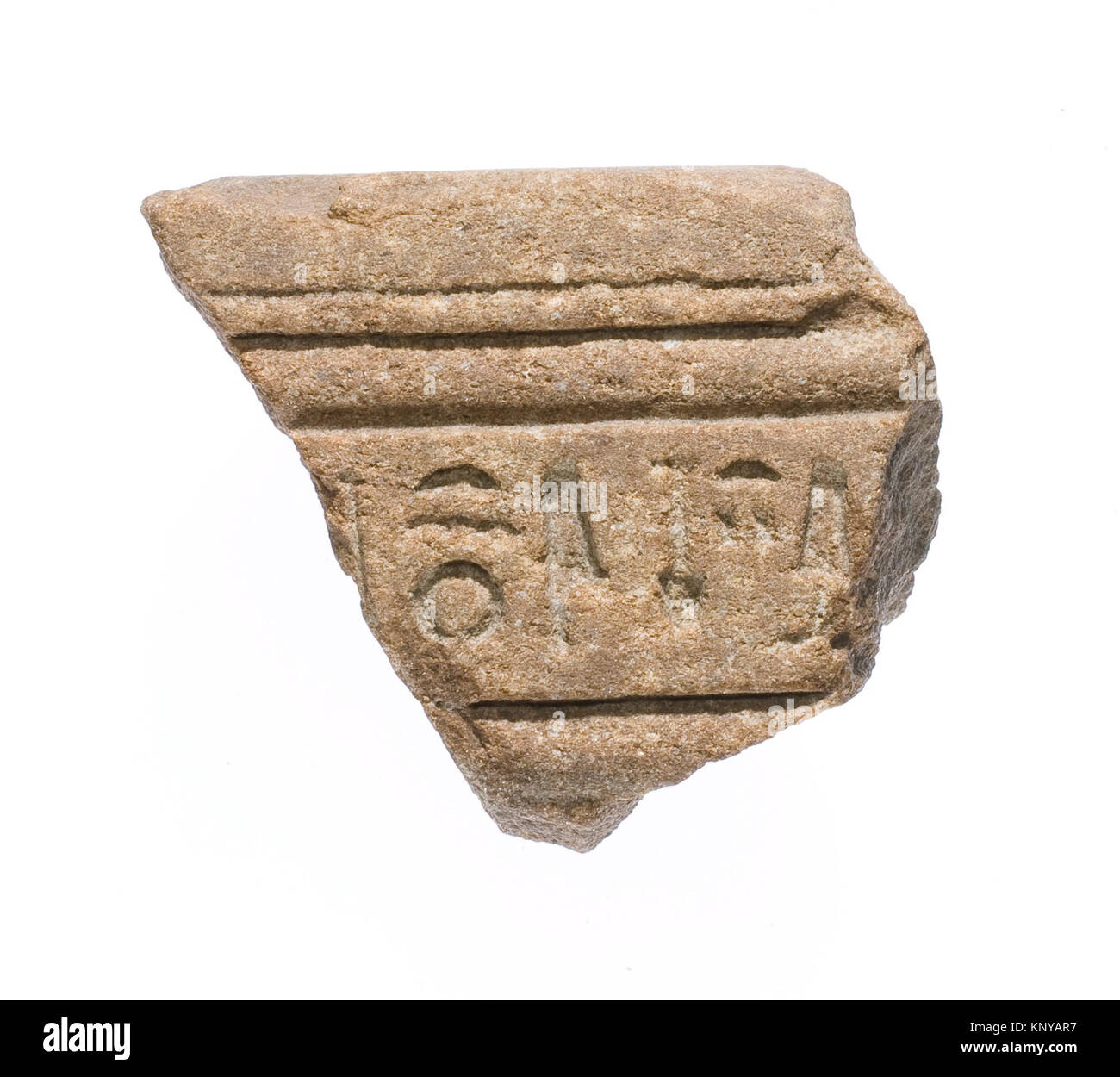 Sculpted block edge with Nefertiti’s cartouche, showing hieroglyphic ...