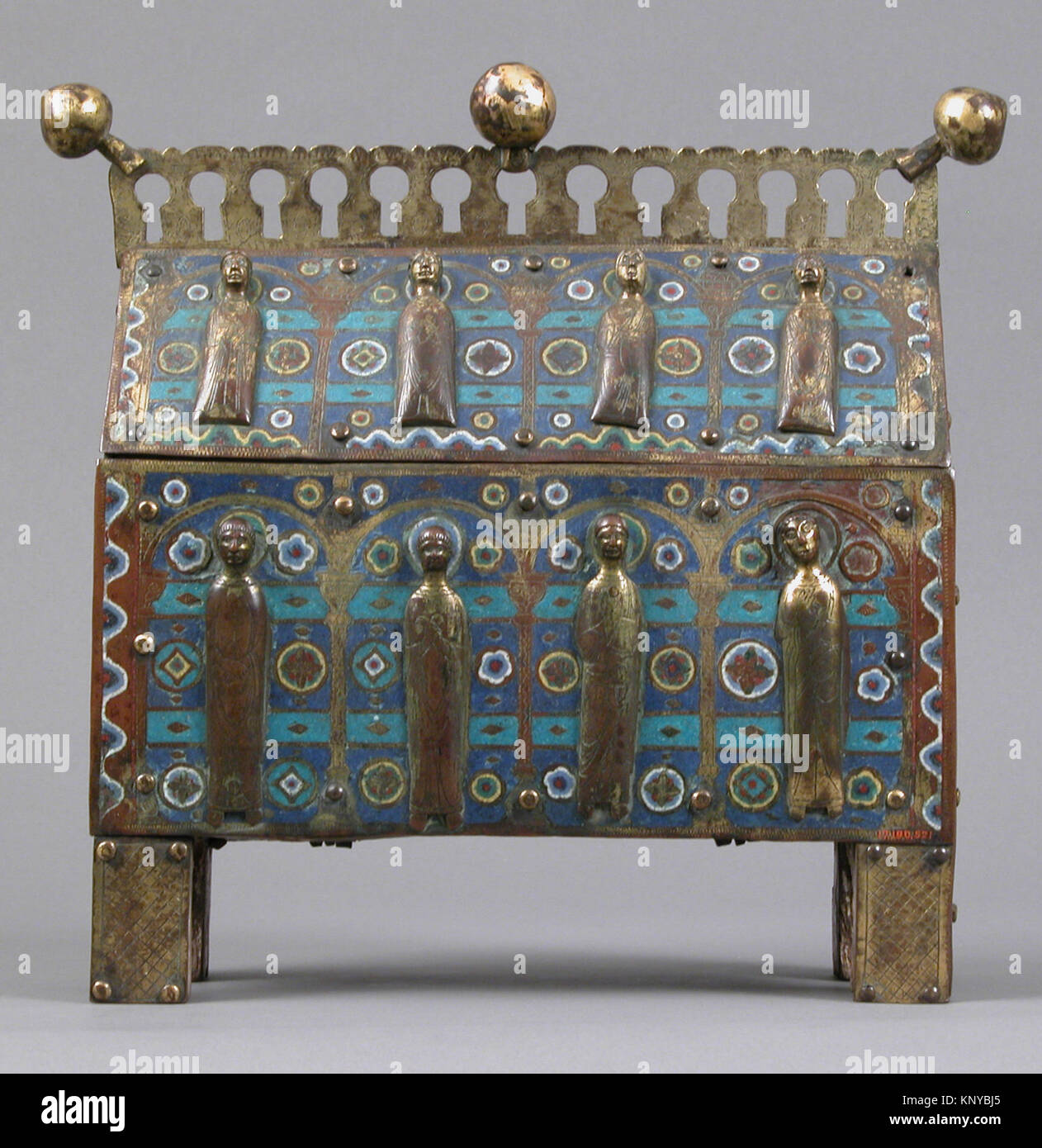 French chasse from the 13th century made of copper-gilt with champlevé ...