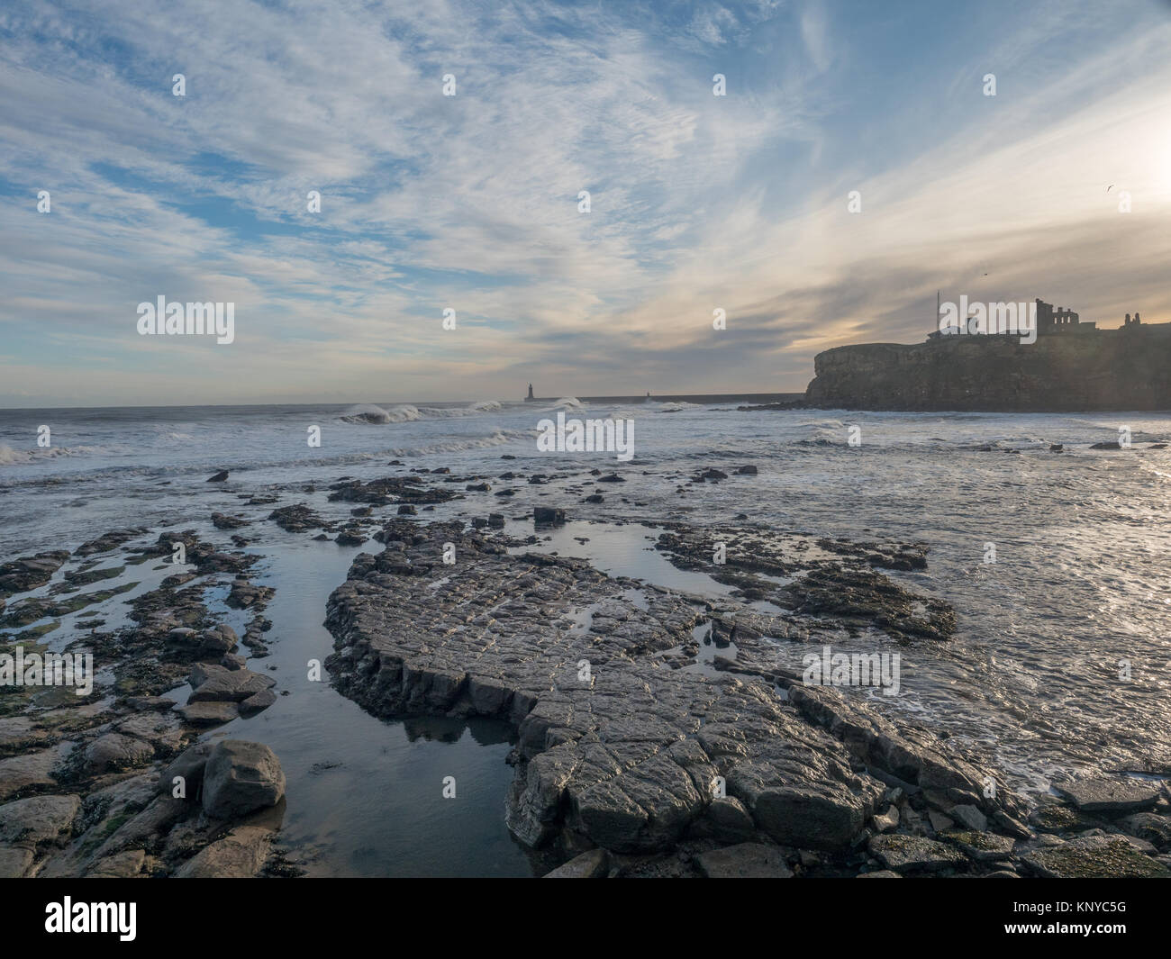 Tynemouth Harbour, Northumbria Stock Photo - Alamy