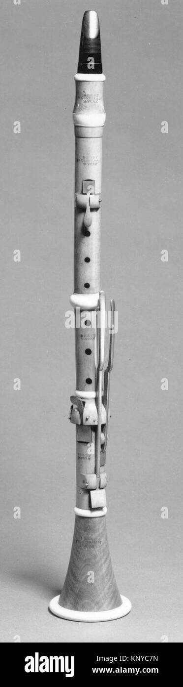 Historical illustration of a clarinet in C highlighting keys, body ...