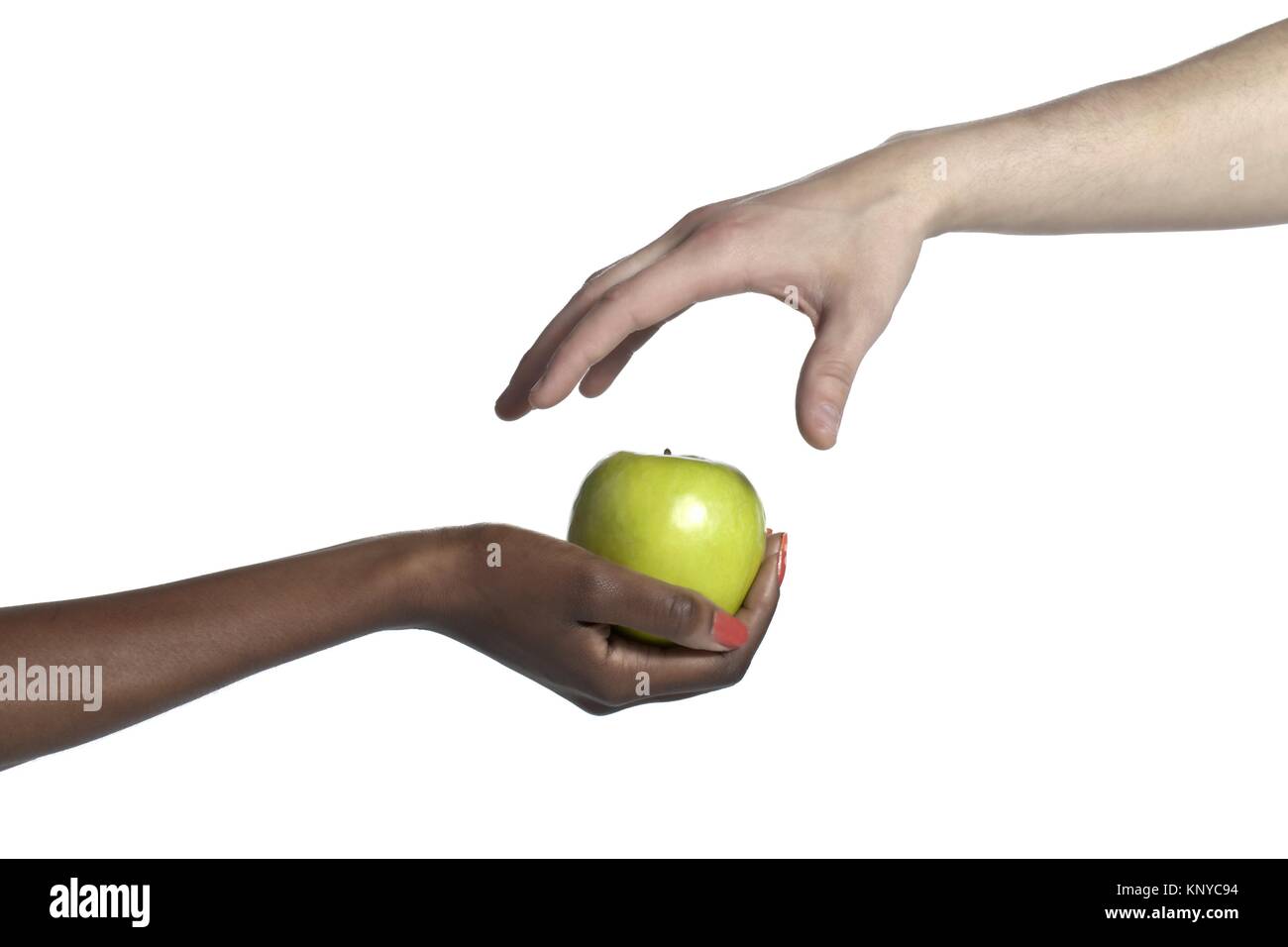a hand taking the apple Stock Photo - Alamy