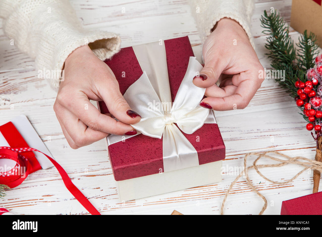 Wrapping a present hi-res stock photography and images - Alamy