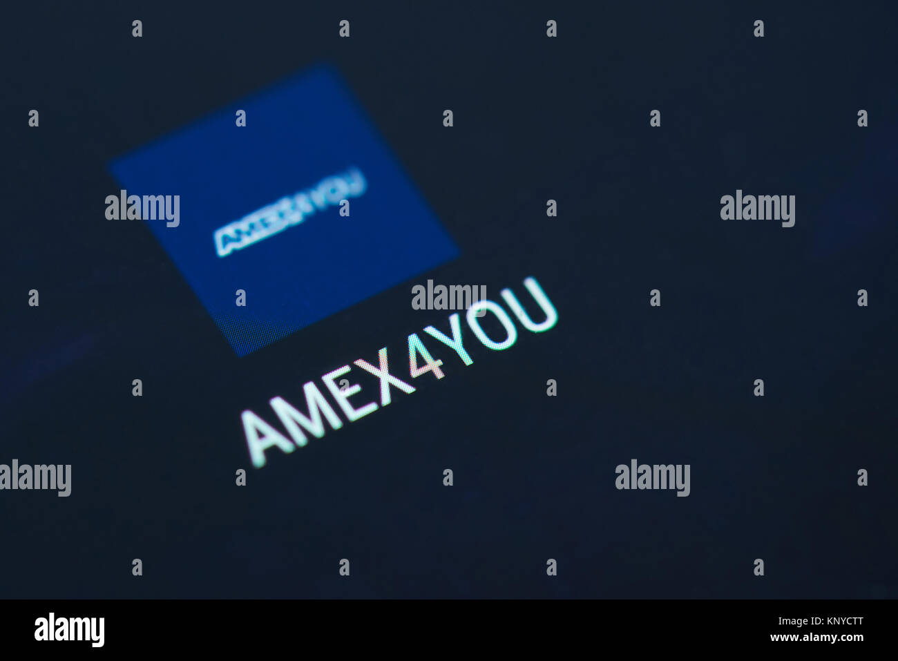 New york, USA - December 12, 2017: American express application icon on ...