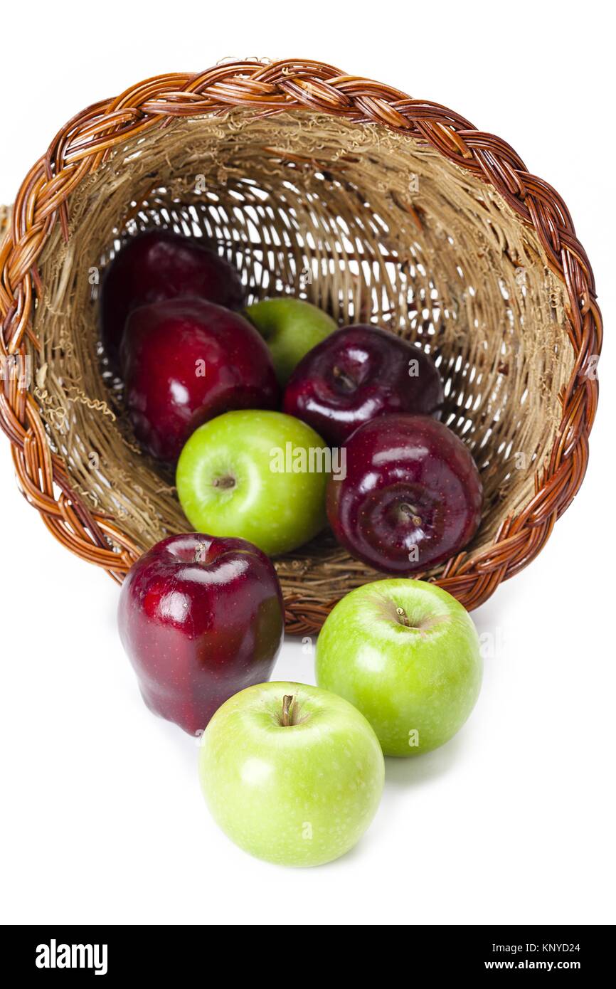 apples in a cornucopia Stock Photo - Alamy