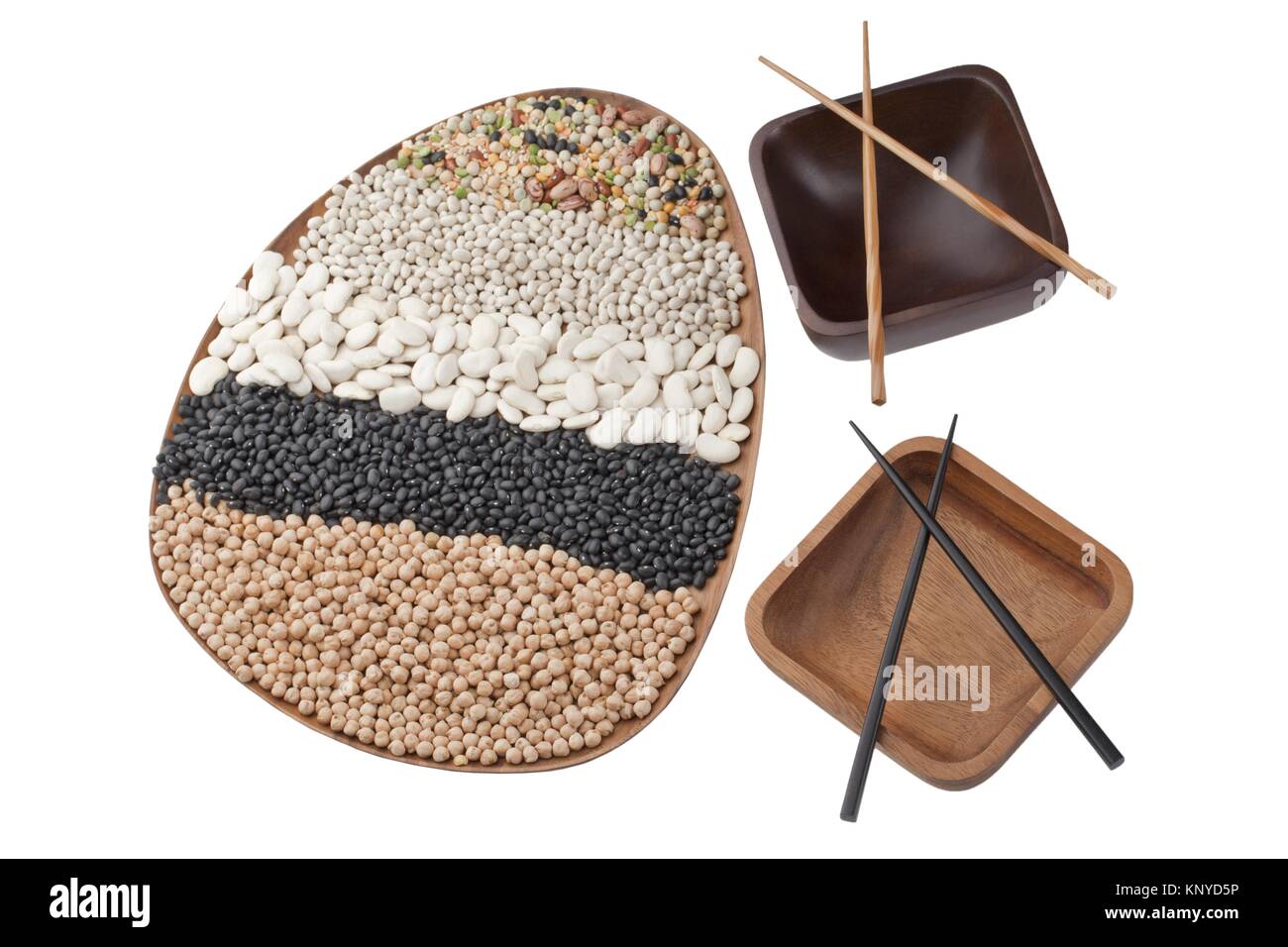 assorted beans and empty bowl Stock Photo - Alamy