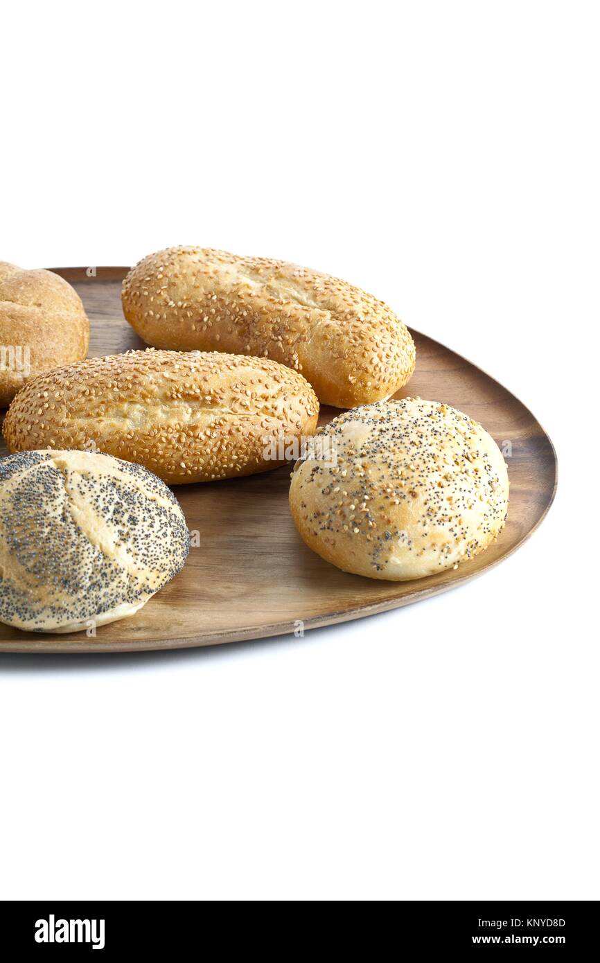 assorted bread in wooden plate Stock Photo - Alamy