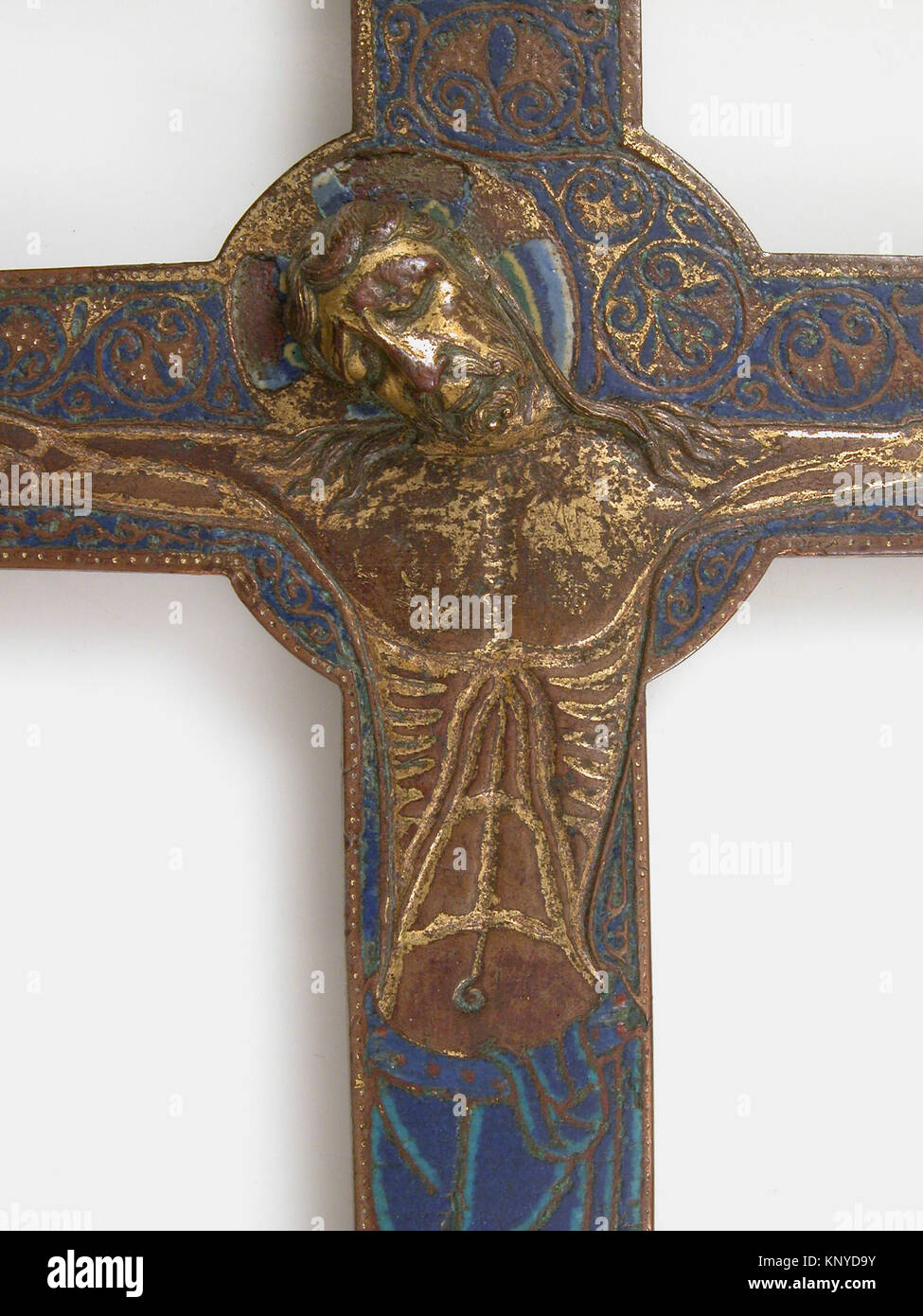 A French cross, circa 1180, made of engraved gilt copper with ...