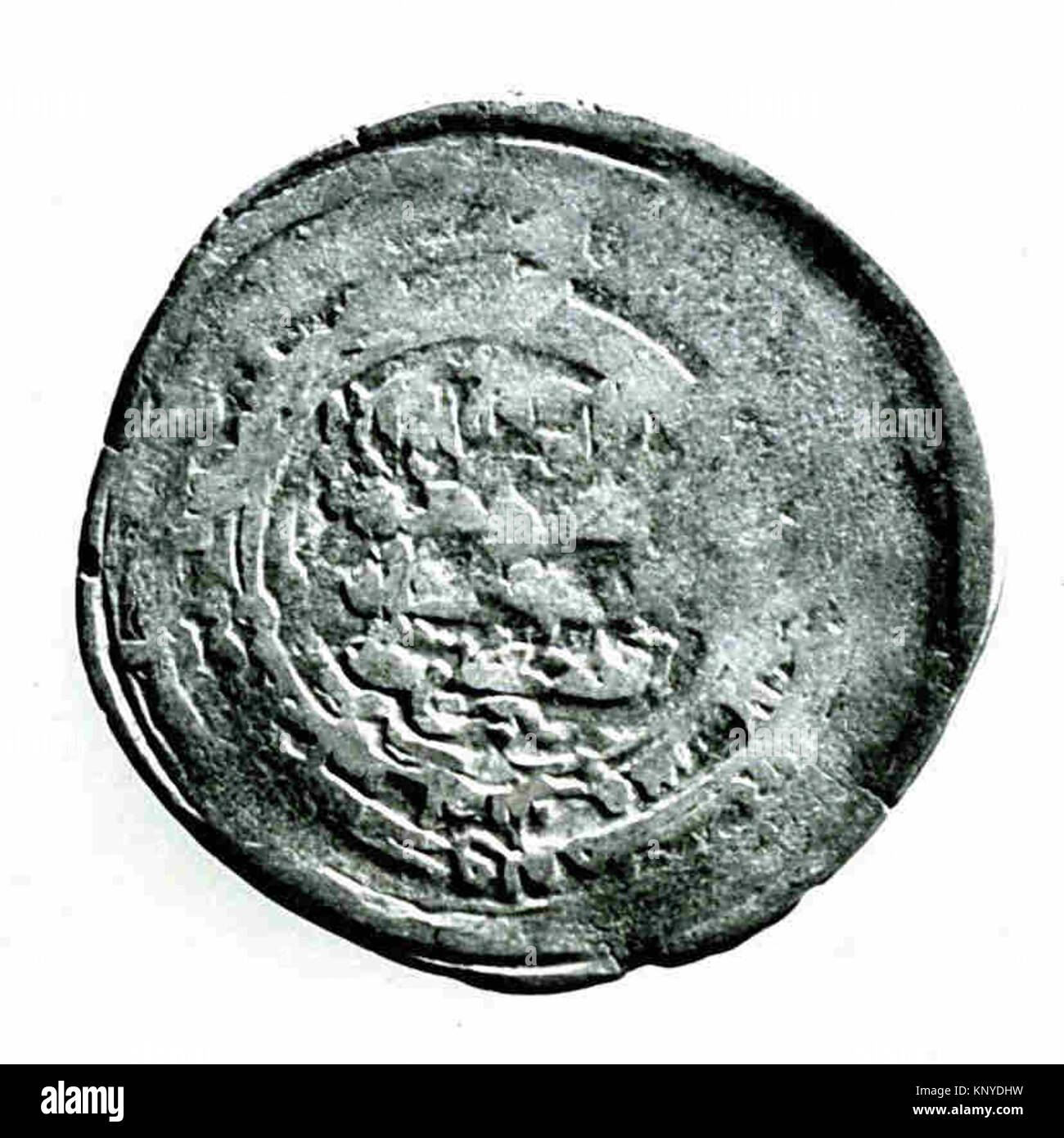 Illustrated coin showing metal surface, circular shape, and engraved ...