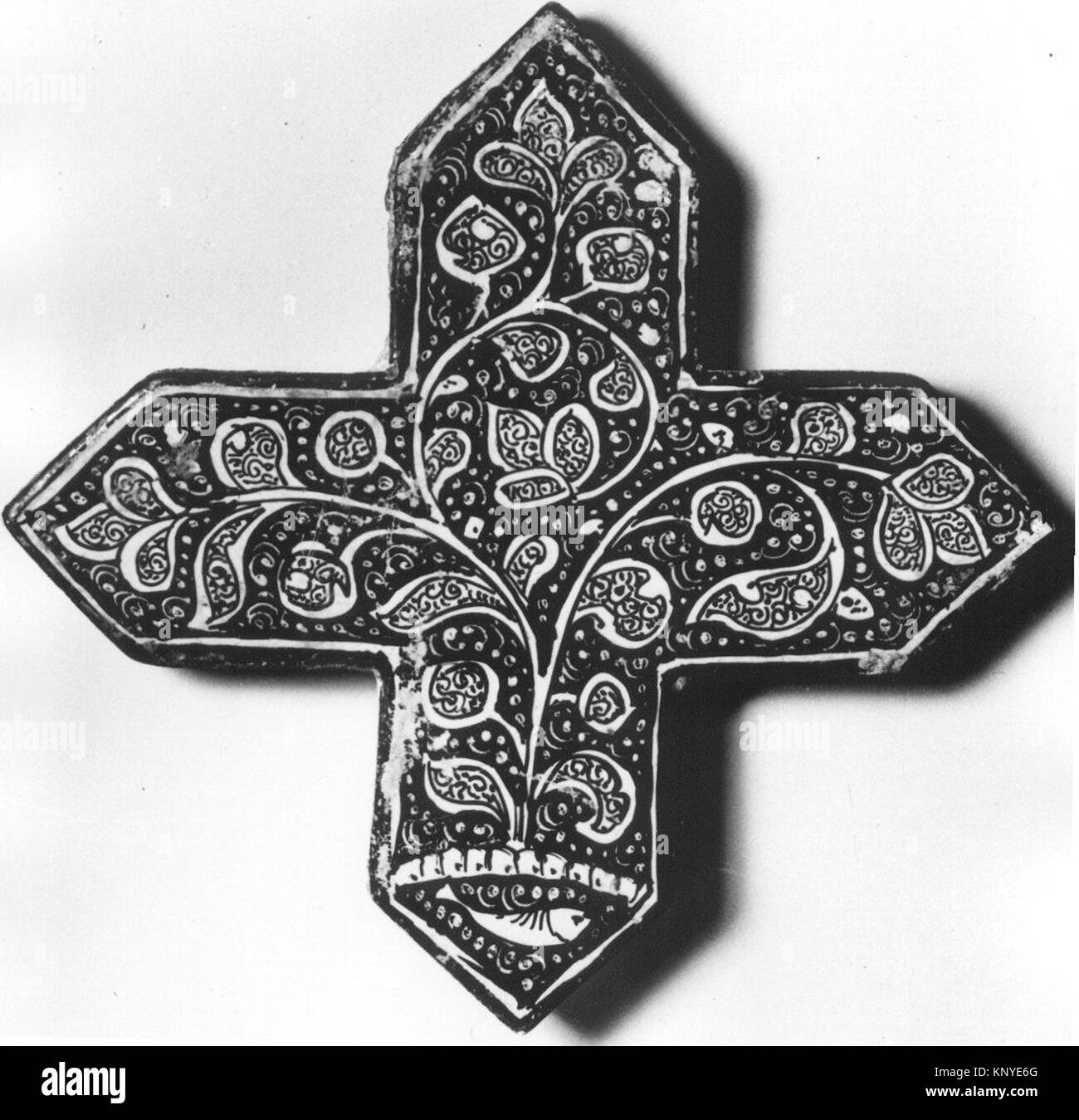 A cross-shaped tile, catalog number 41.165.34, from the Metropolitan ...