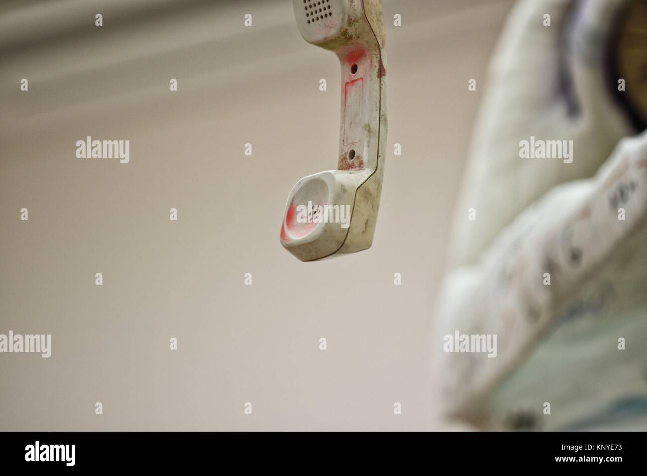 Hanging phone, Saatchi Gallery, London Stock Photo - Alamy