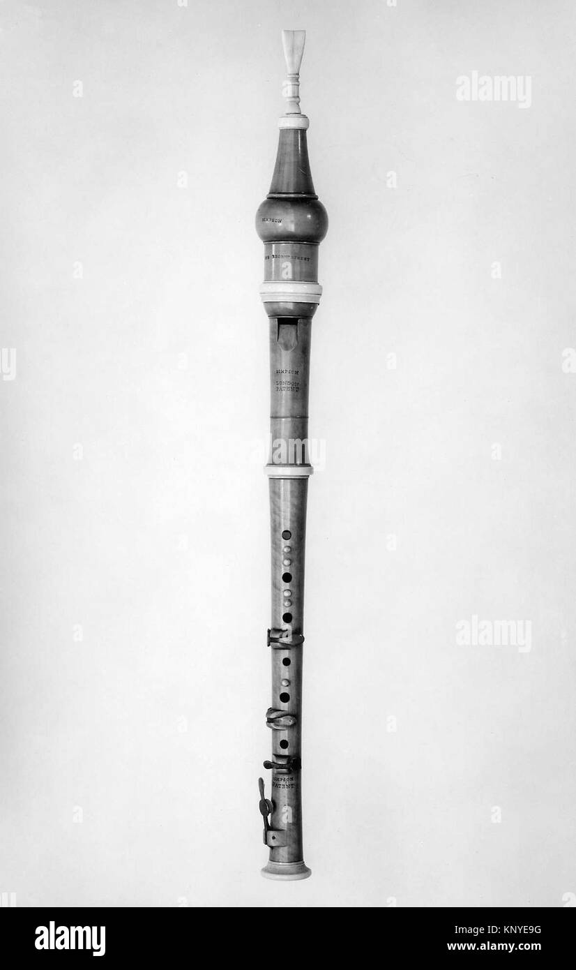 Flageolet woodwind instrument, with finger holes, crafted for musical ...