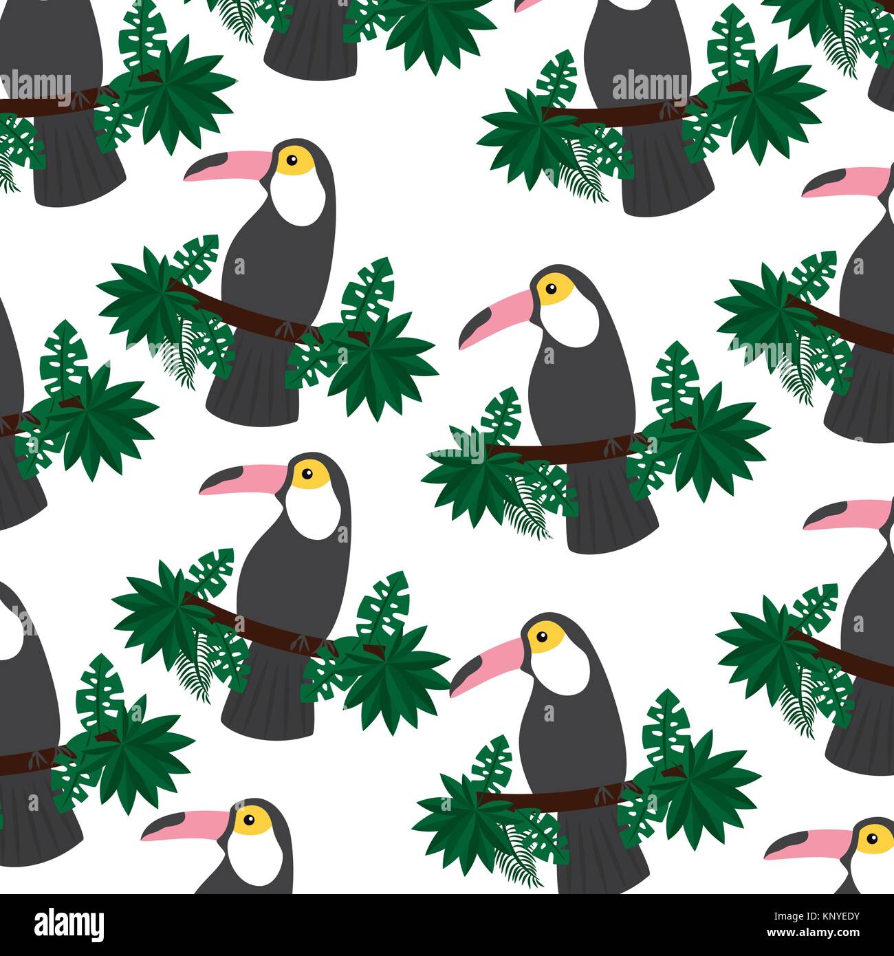 tropical bird toucan exotic seamless pattern Stock Vector Image & Art ...