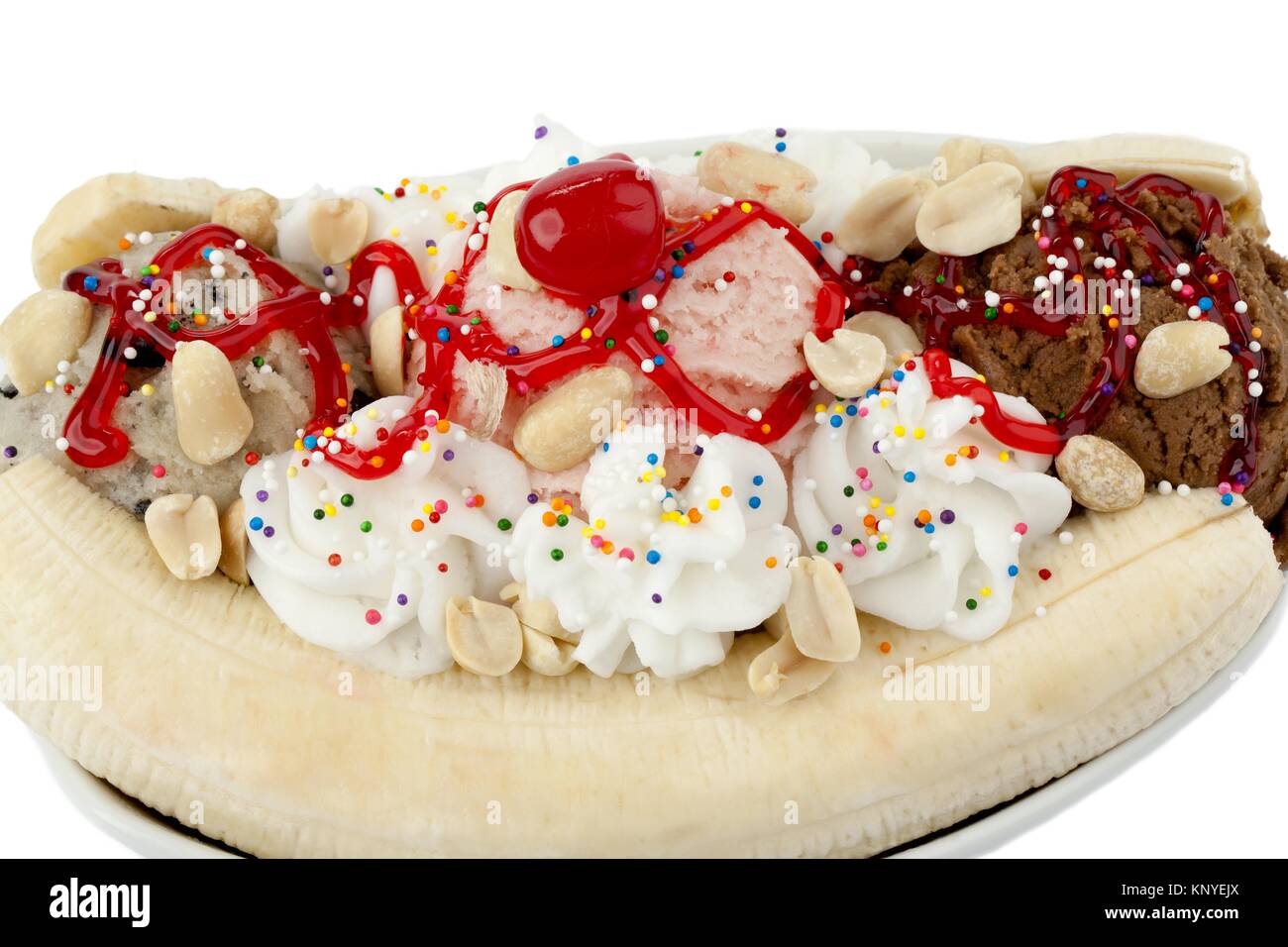 banana split sundae Stock Photo - Alamy