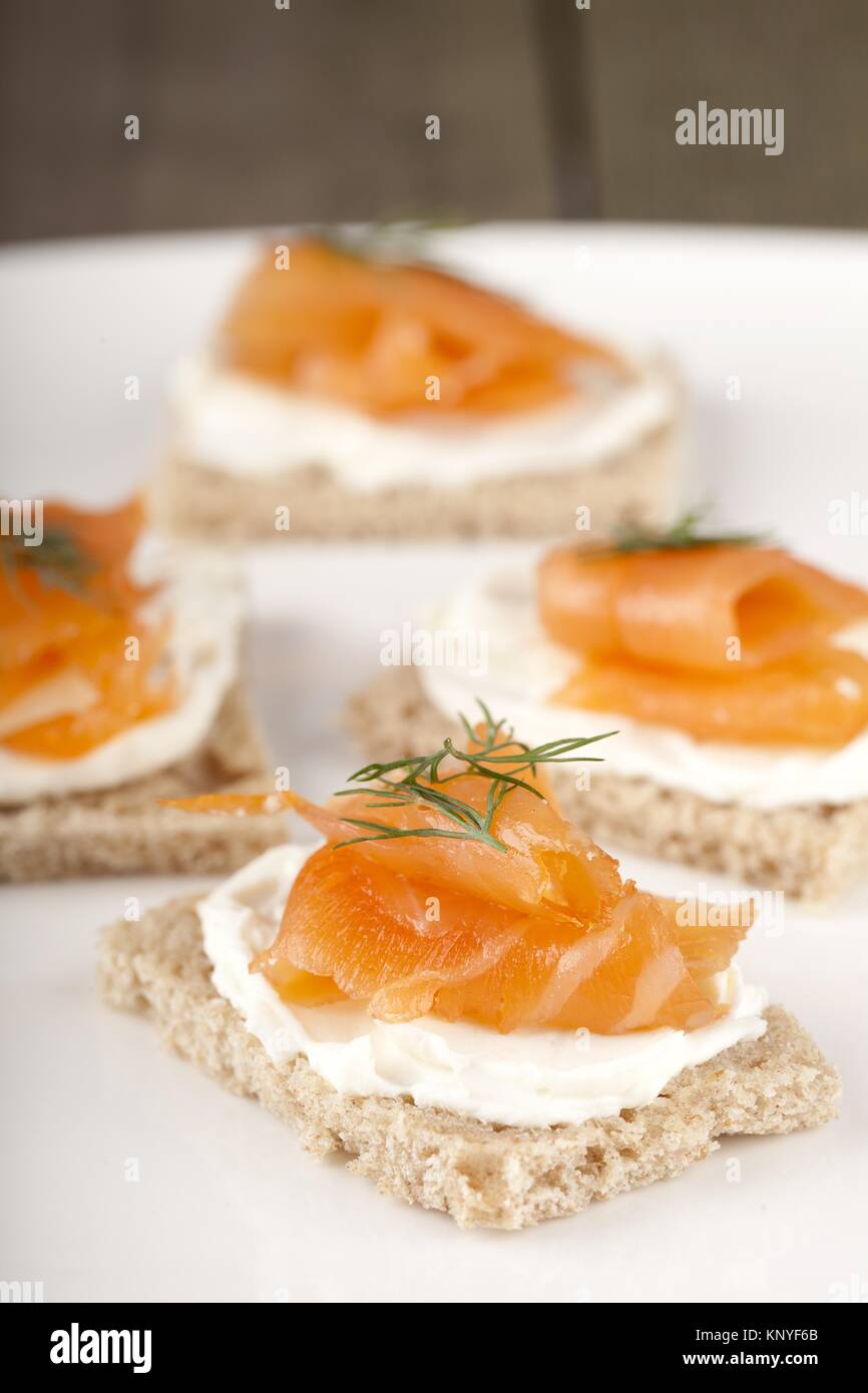 biscuits with smoked salmon Stock Photo - Alamy