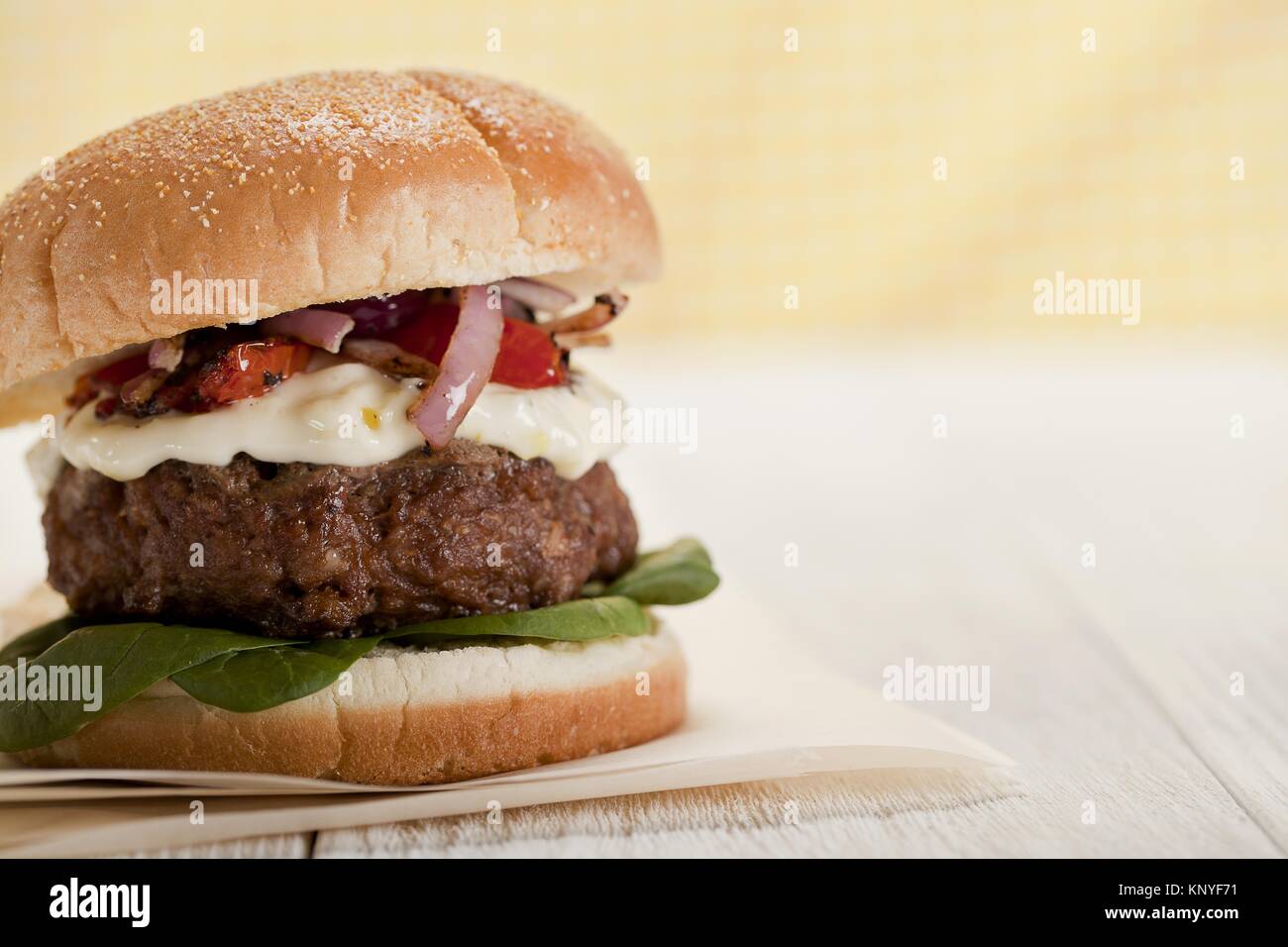 bite size hamburger Stock Photo - Alamy