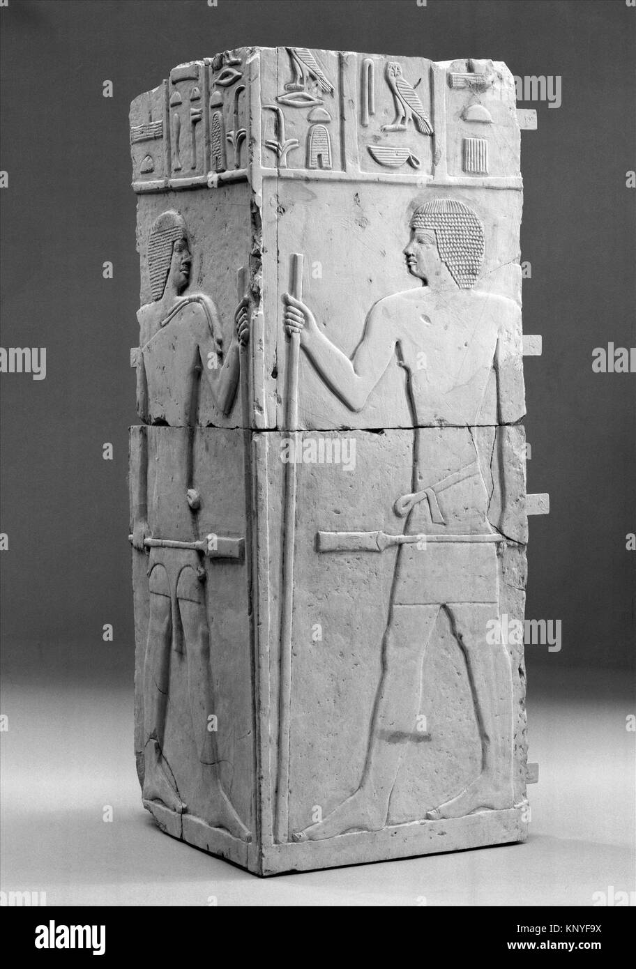Corner section of Akhtihotep’s tomb niche, showing ancient Egyptian ...