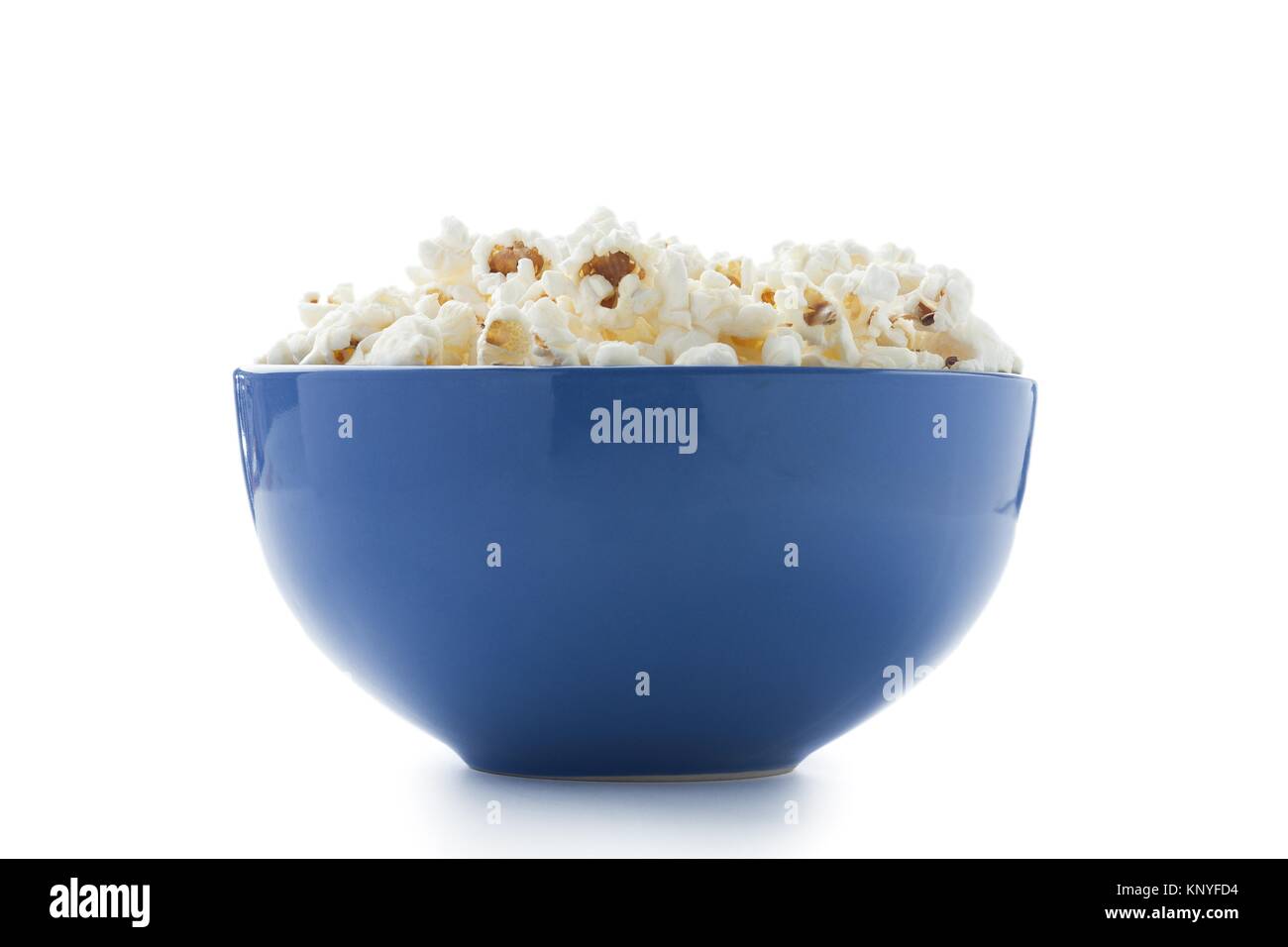 blue bowl of popcorn Stock Photo - Alamy