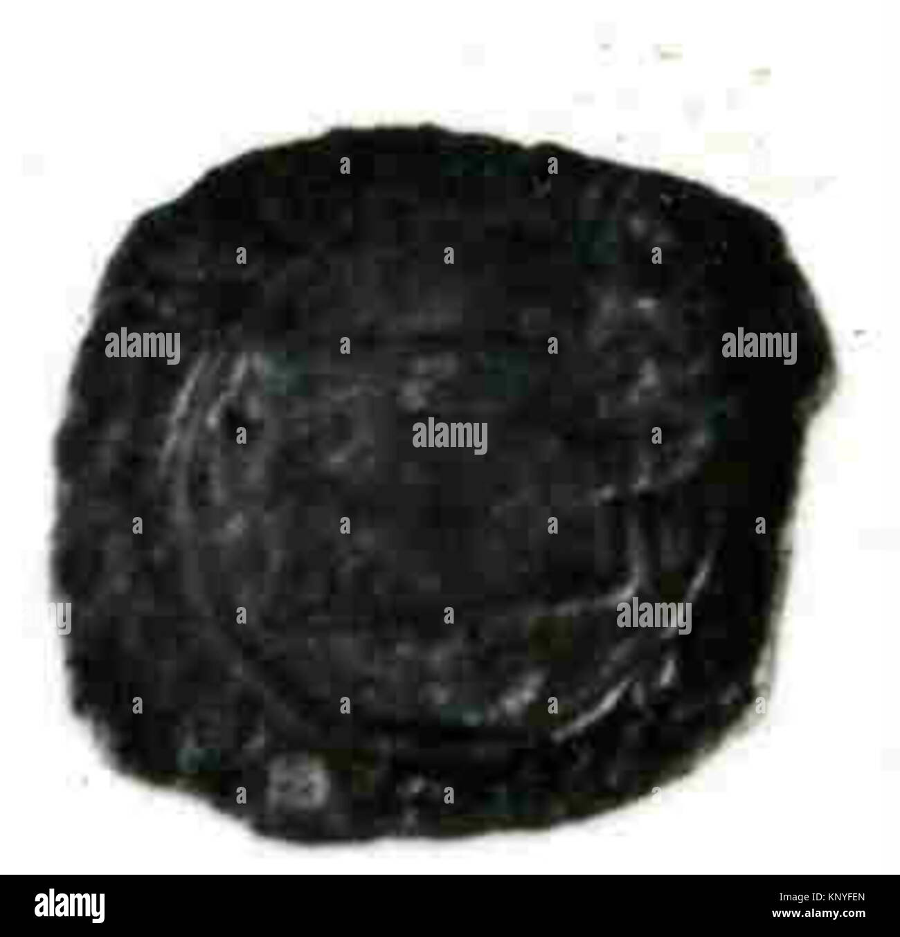 A historical coin preserved in a museum collection, illustrating ...