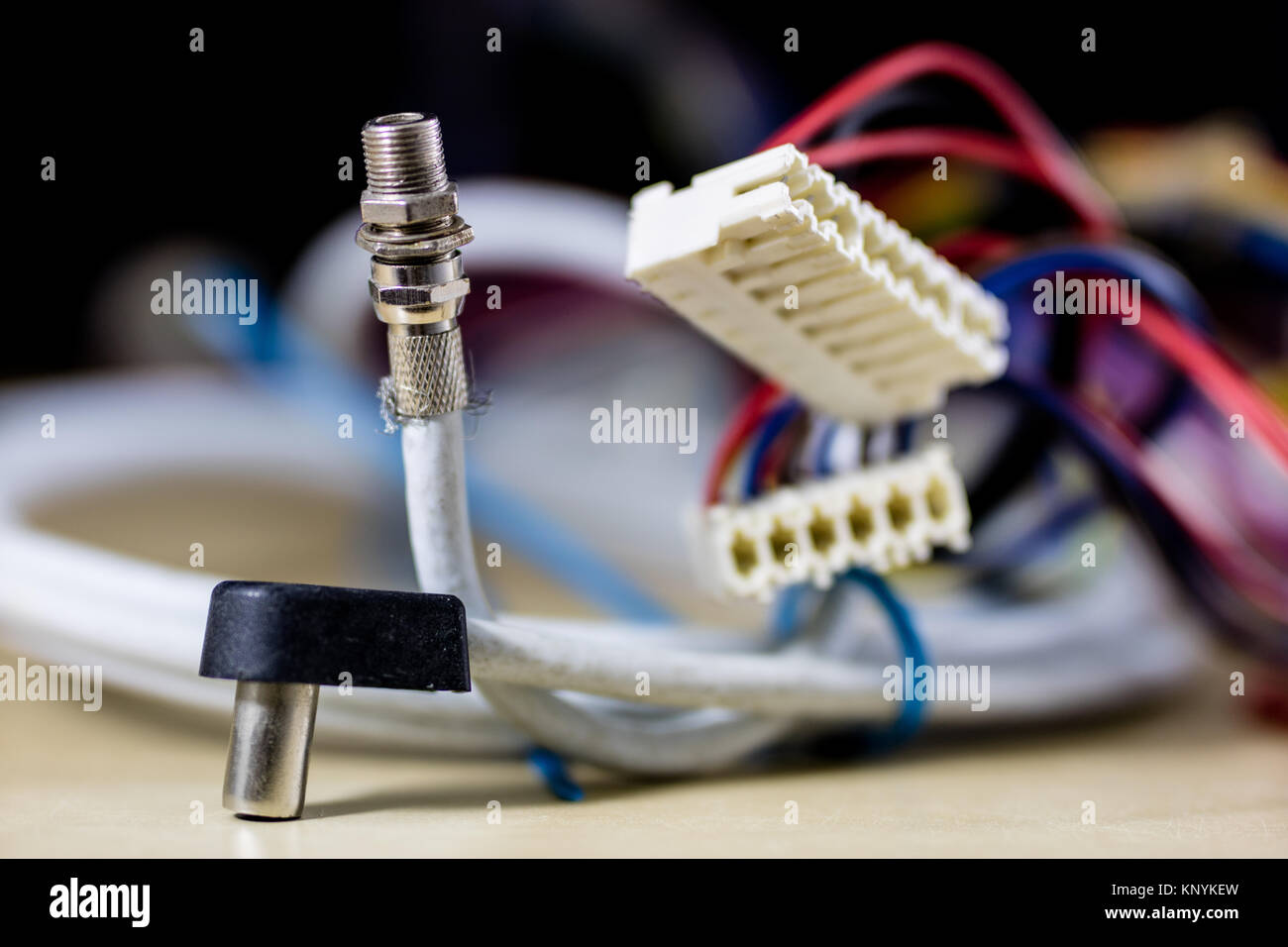 old computer wires. Cables lpt, com1 and com2 for desktop and laptop ...