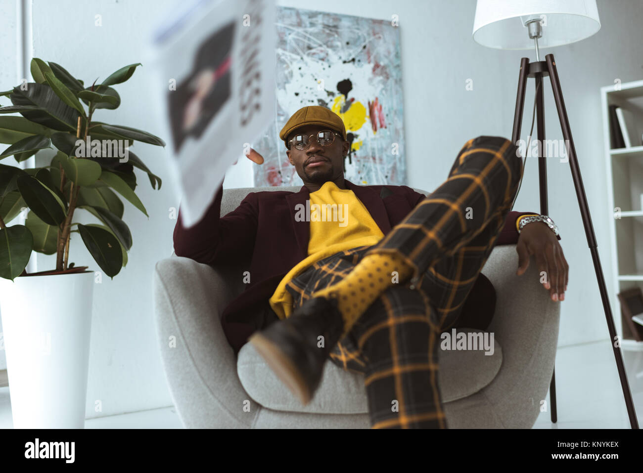 businessman throwing business newspaper Stock Photo - Alamy