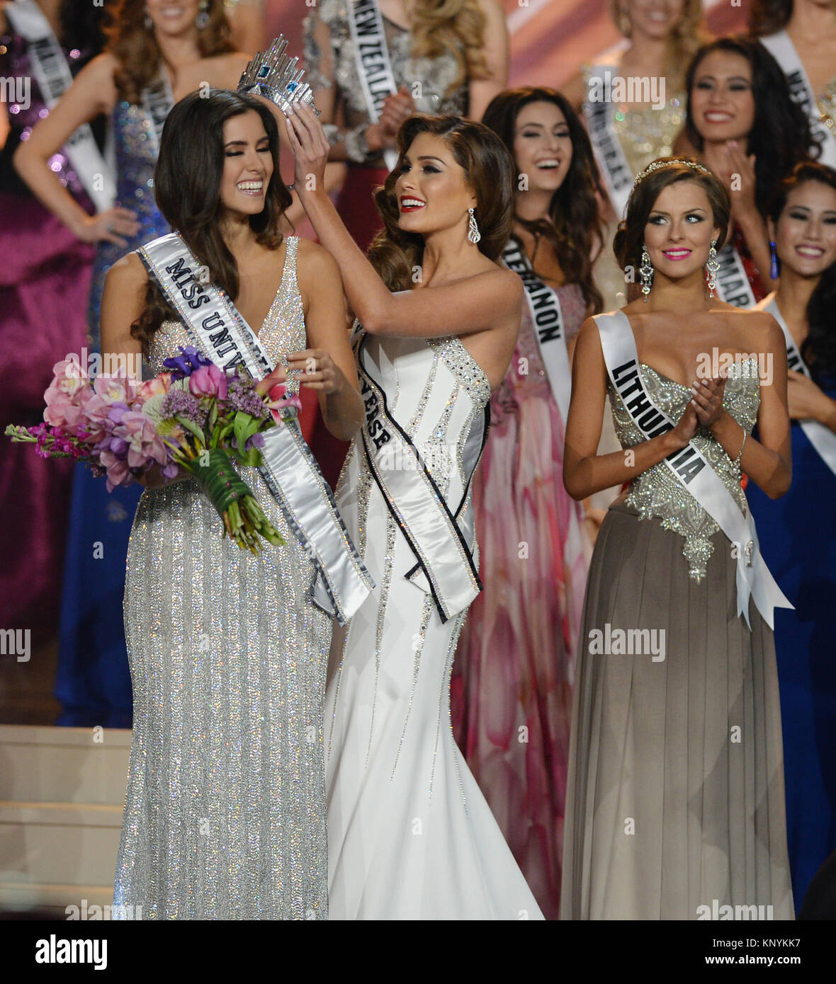 MIAMI, FL - JANUARY 25: Miss Colombia 2014 Paulina Vega is crowned Miss ...