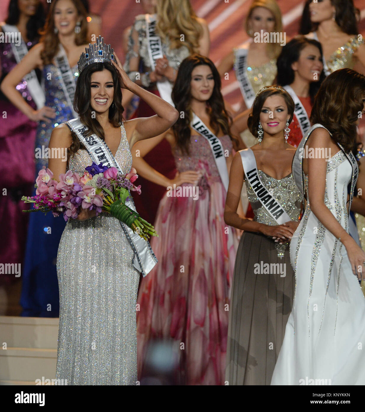 MIAMI, FL - JANUARY 25: Miss Colombia 2014 Paulina Vega is crowned Miss ...