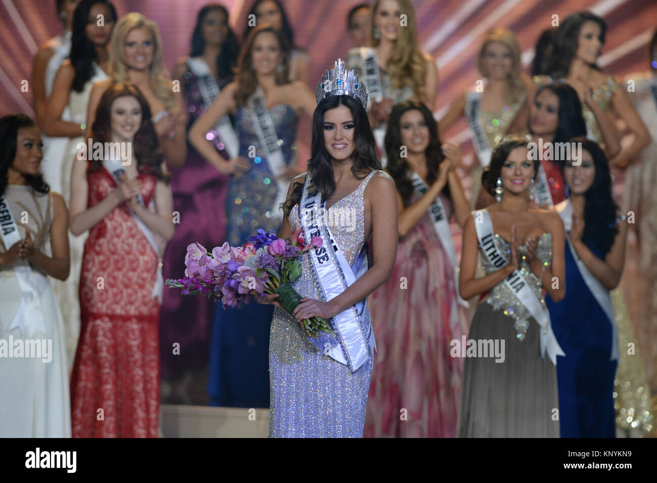 MIAMI, FL - JANUARY 25: Miss Colombia 2014 Paulina Vega is crowned Miss ...