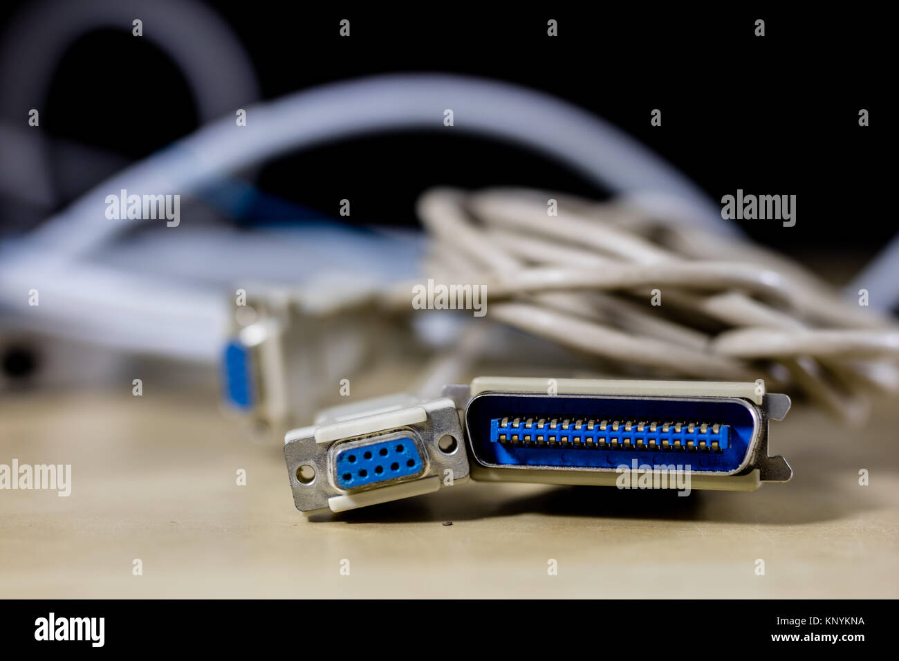 old computer wires. Cables lpt, com1 and com2 for desktop and laptop ...
