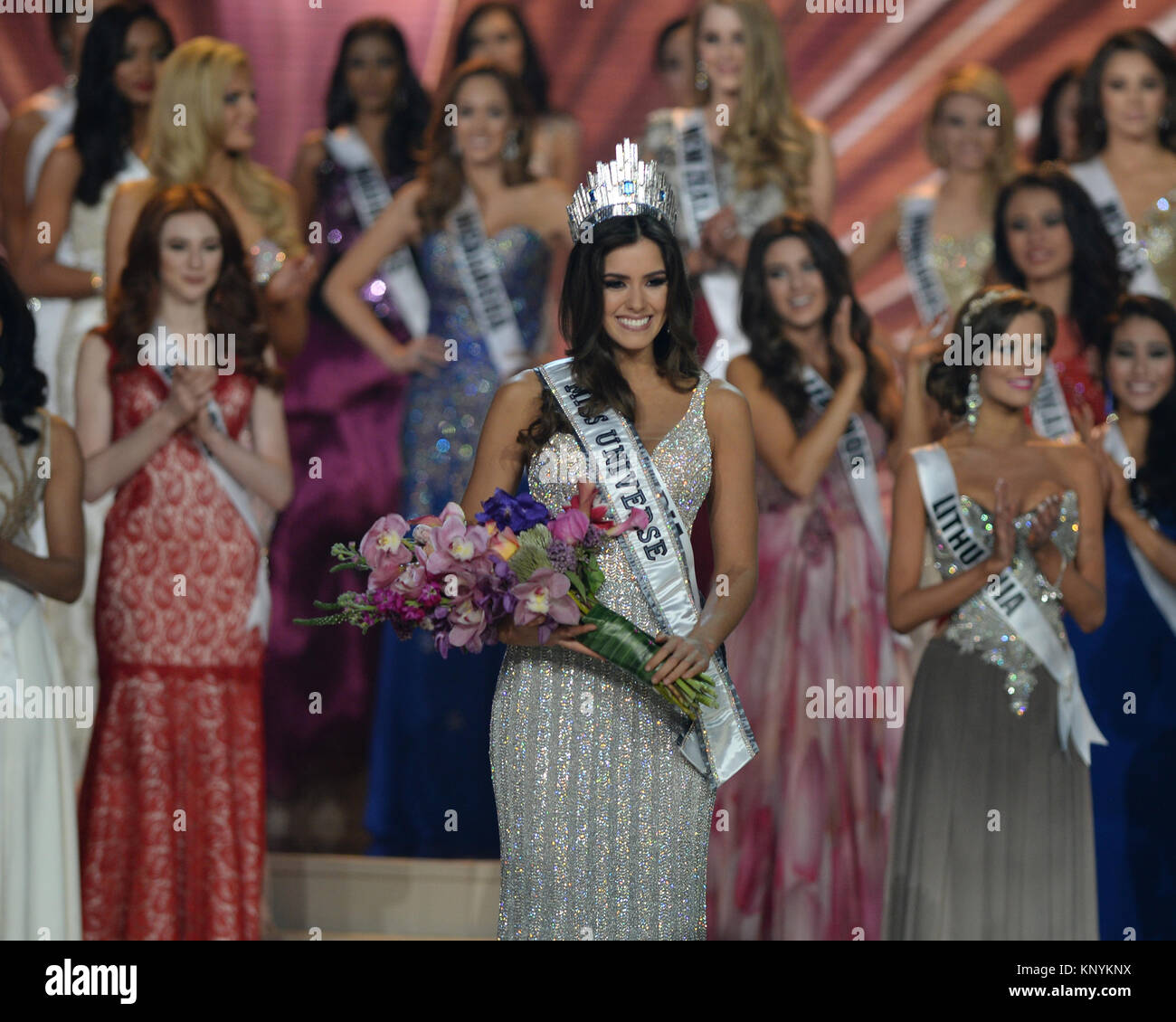 MIAMI, FL - JANUARY 25: Miss Colombia 2014 Paulina Vega is crowned Miss ...