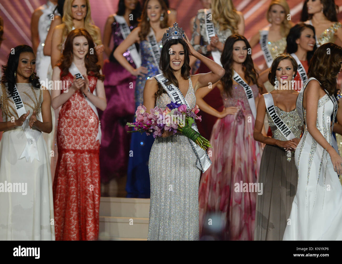 MIAMI, FL - JANUARY 25: Miss Colombia 2014 Paulina Vega is crowned Miss ...