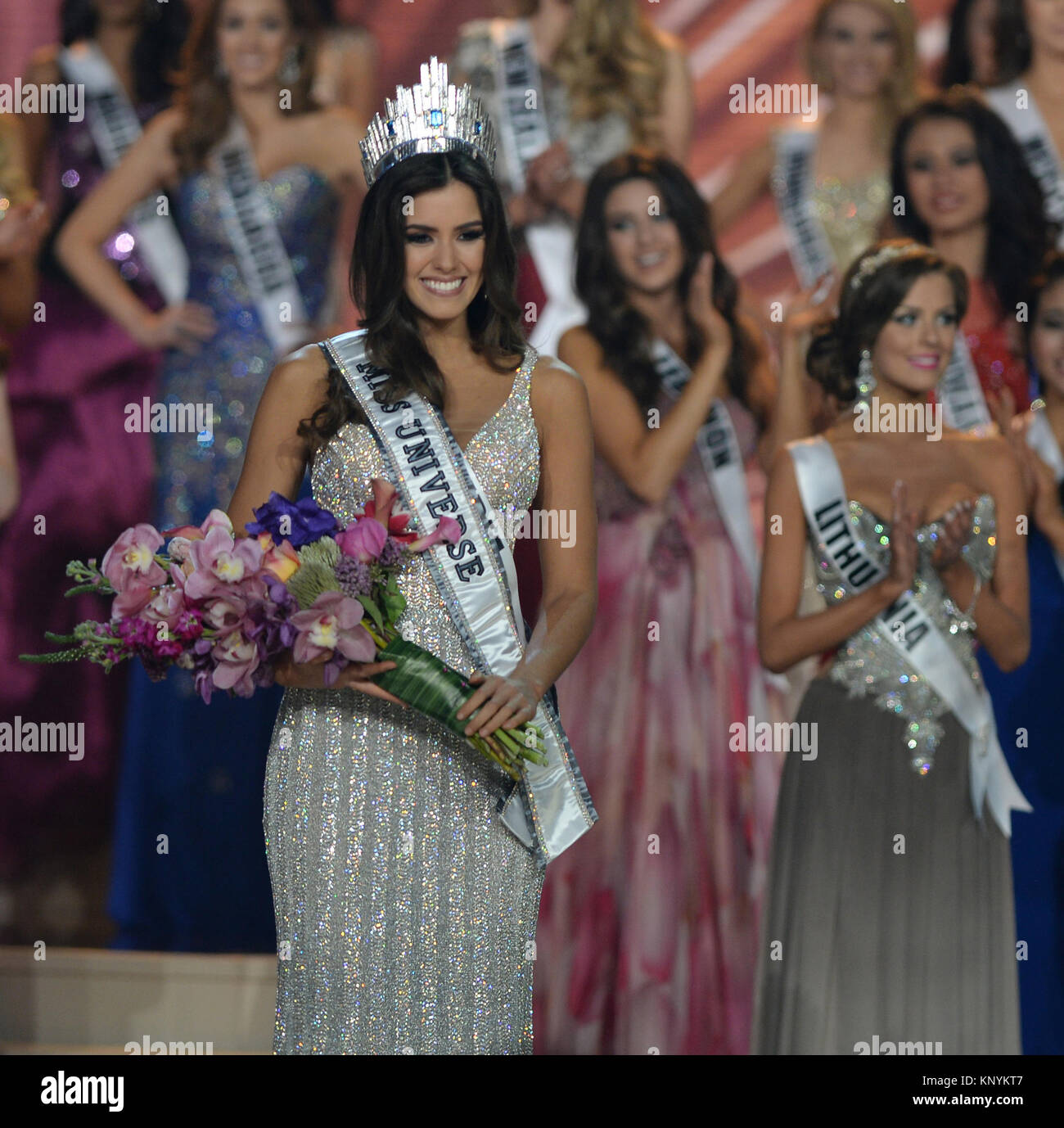 MIAMI, FL - JANUARY 25: Miss Colombia 2014 Paulina Vega is crowned Miss ...